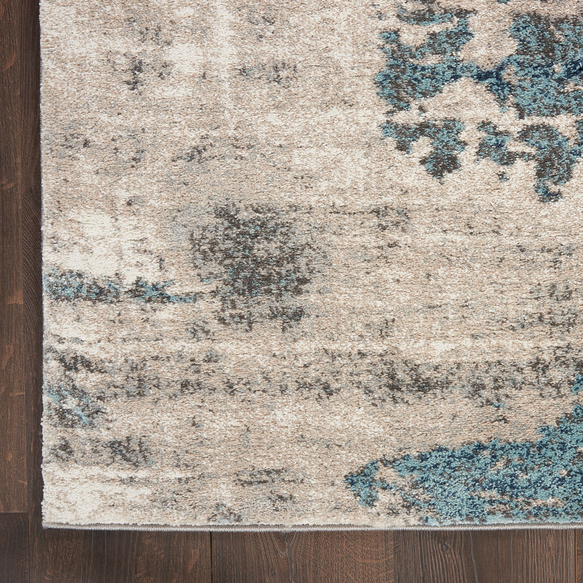 Nourison American Manor AMR04 Blue Ivory Area Rug - #640H2 | Lamps Plus