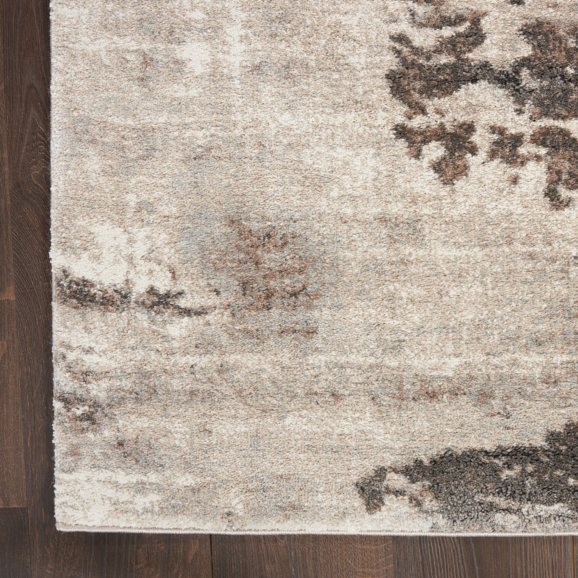 Nourison American Manor AMR04 Mocha Ivory Area Rug - #642H2 | Lamps Plus