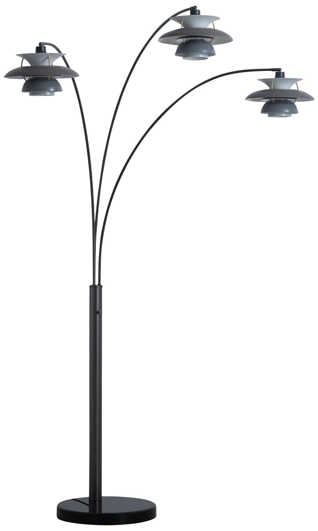 Nova Palm Springs Gunmetal 3-Light Arc Floor Lamp - #351X4 | Lamps Plus
