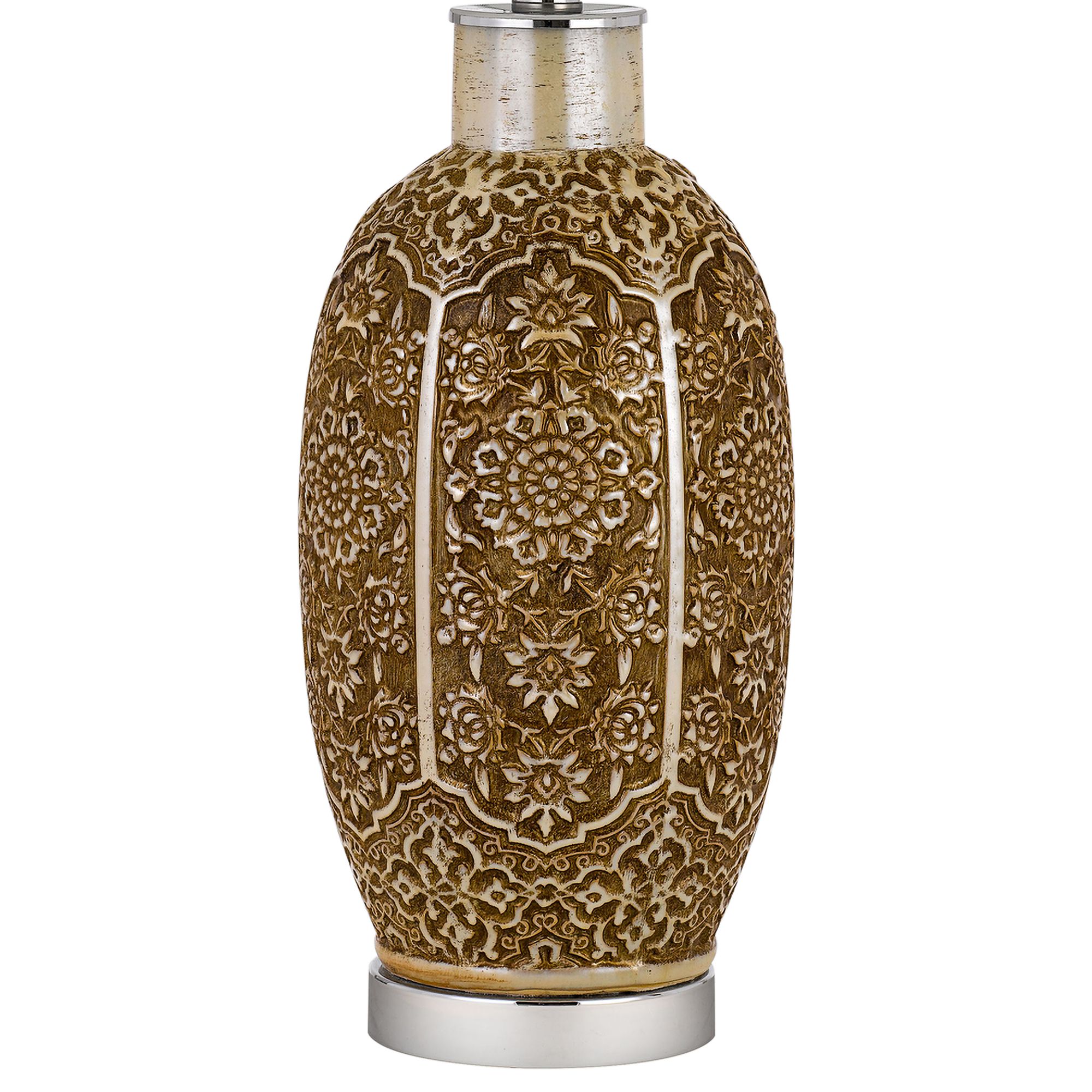 Olive Cinnamon Ceramic Table Lamp with Mosaic Pattern - #887M0 | Lamps Plus