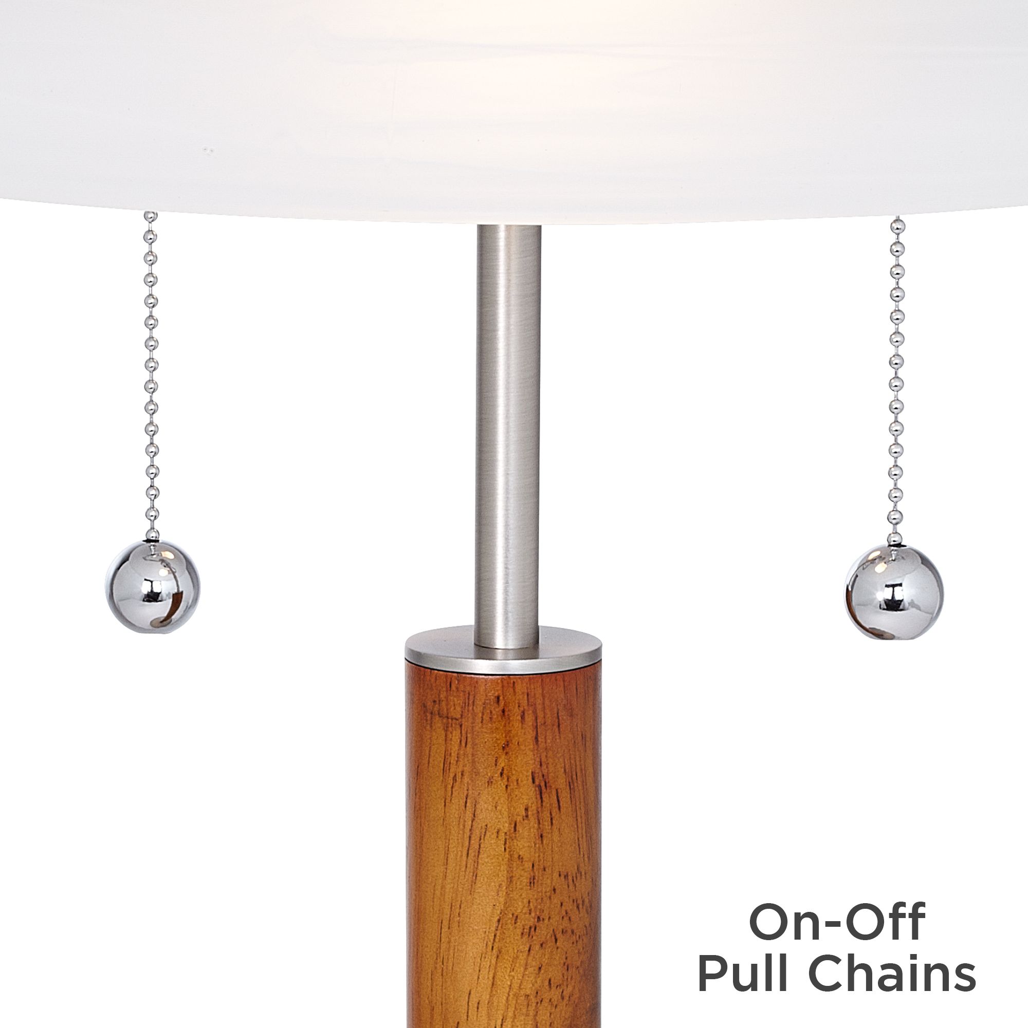 Orbital 19 1/2" High Brushed Nickel and Wood Column Desk Lamp - #00121 ...