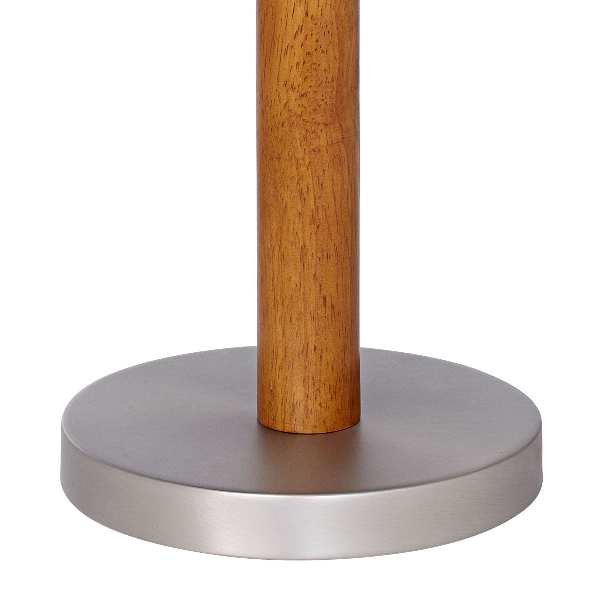 Orbital 19 1/2" High Brushed Nickel and Wood Column Desk Lamp - #00121 ...