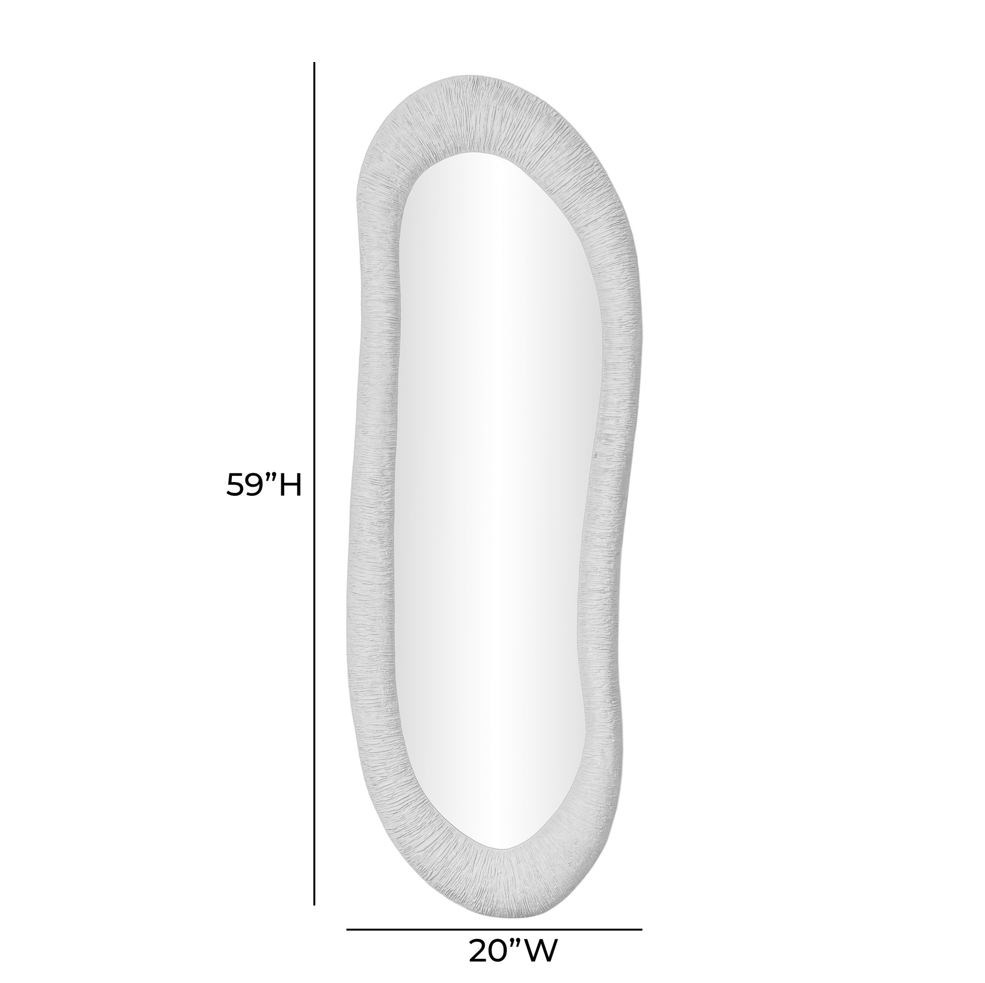 Orpheus Ribbed Faux Stone Fiberglass Tall Floor Mirror - #AD196 | Lamps ...