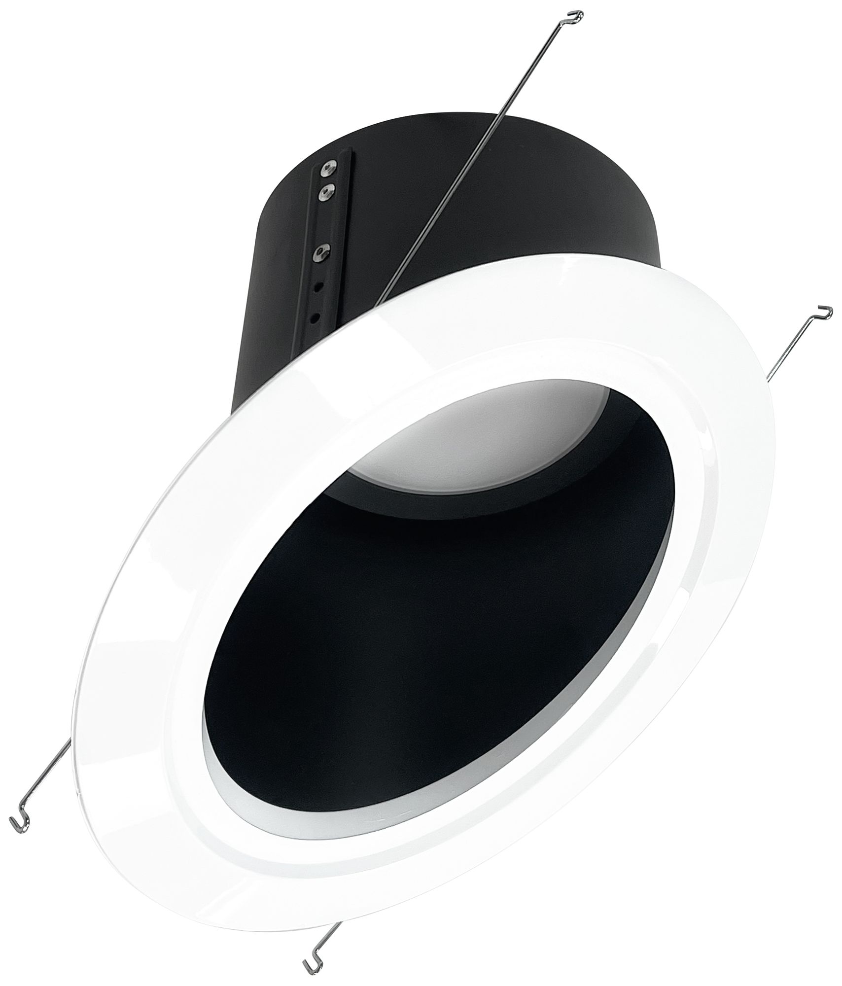 Otech 6" Black Reflector 3000K LED Sloped Retrofit Downlight - #707X8 ...