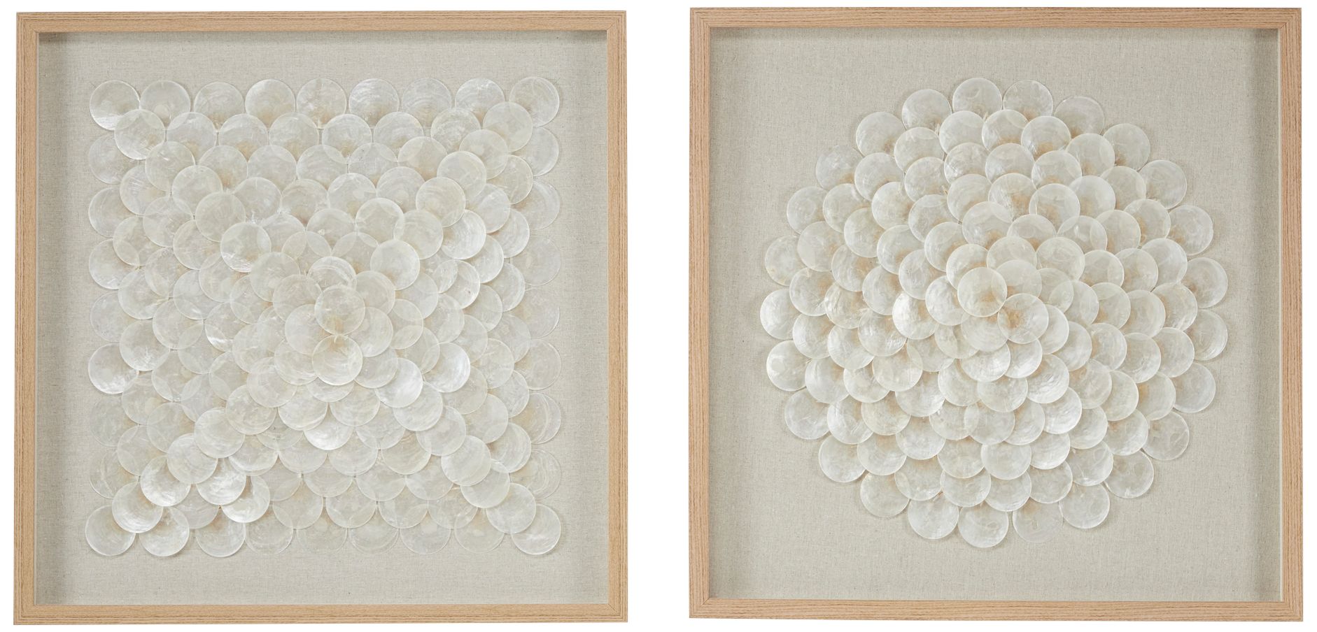 Overlapping Shells Geometric 24" Square 2-Piece Wall Art Set - #926J5 ...