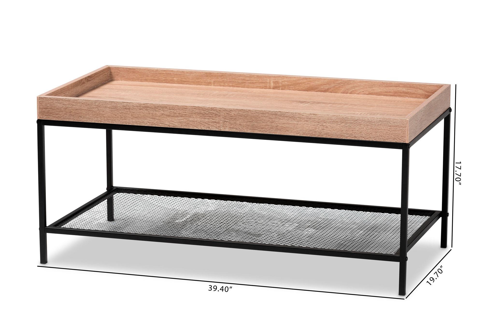 Overton 39 1/2" Wide Oak Brown Black Rectangular Coffee Table - #455X4 ...