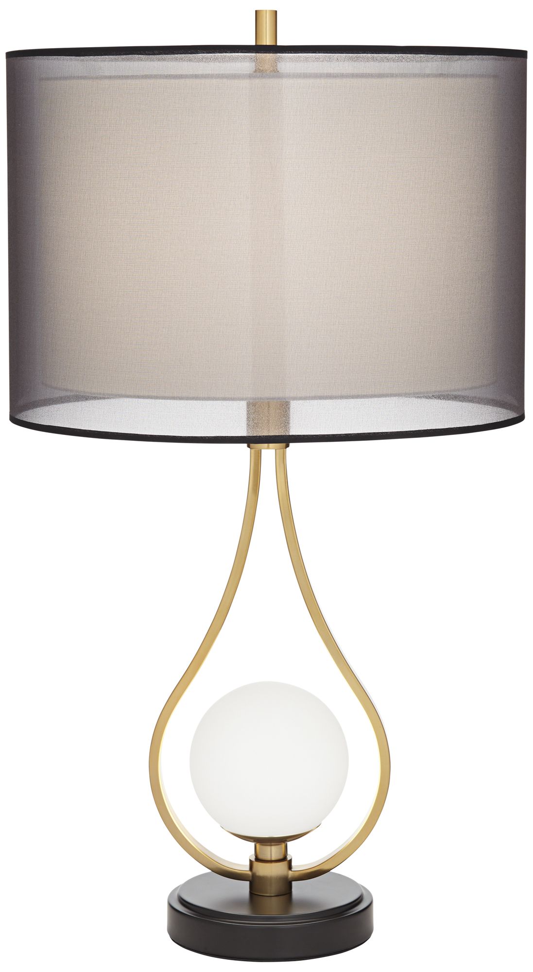 Pacific Coast Lighting Lydia Warm Gold USB Table Lamp with Orb Night ...