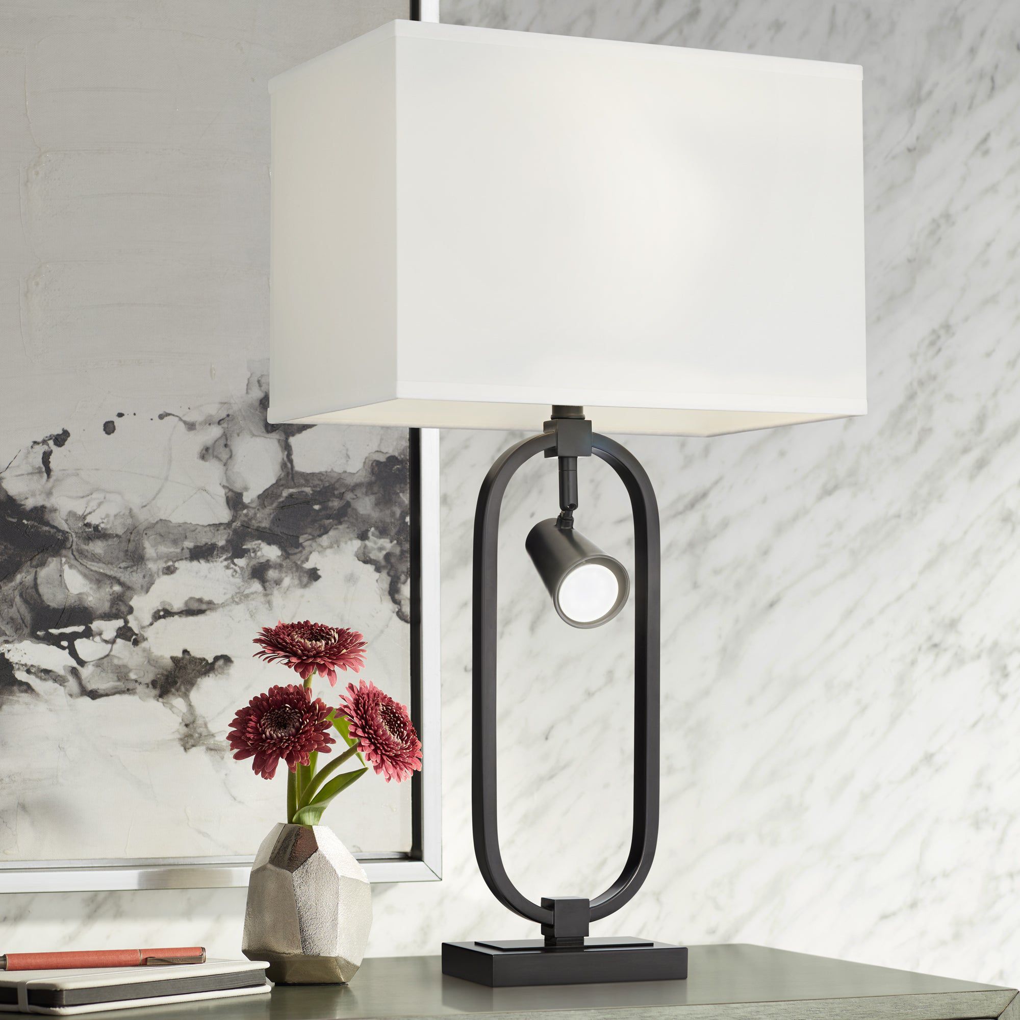 Pacific Coast Lighting Oval Base Table Lamp with Adjustable Reading ...