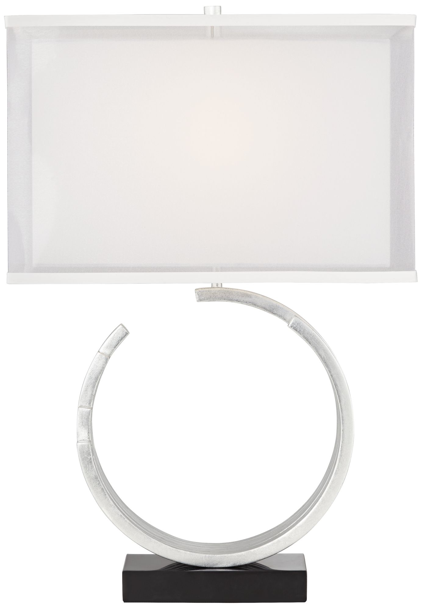 Pacific Coast Lighting Riley Open Circle Silver Leaf Modern Table Lamp ...