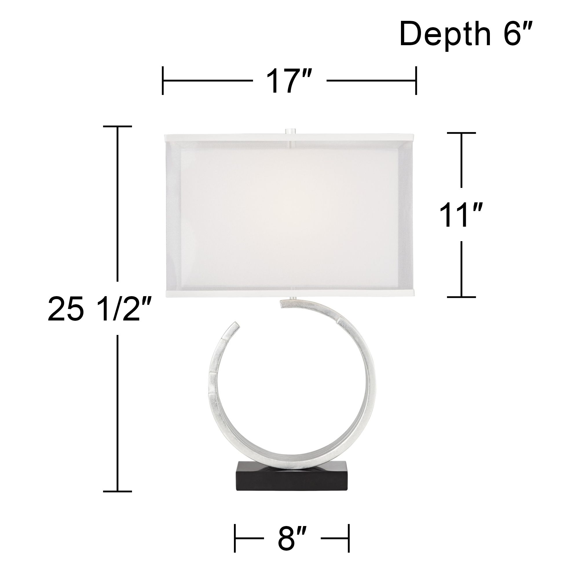 Pacific Coast Lighting Riley Open Circle Silver Leaf Modern Table Lamp ...