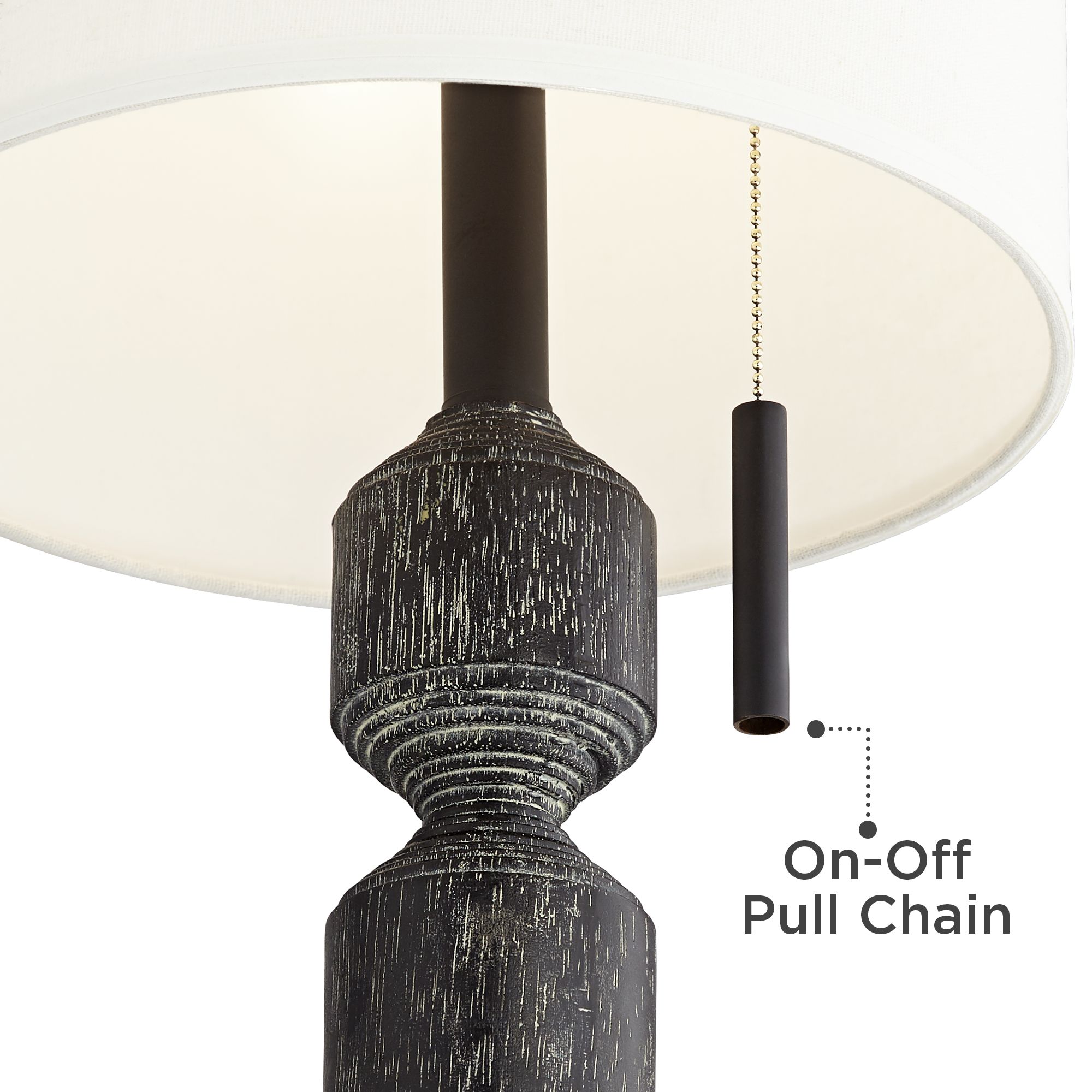 Pacific Coast Lighting Rustic Faux Wood Pull Chain Floor Lamp - #415E9 ...