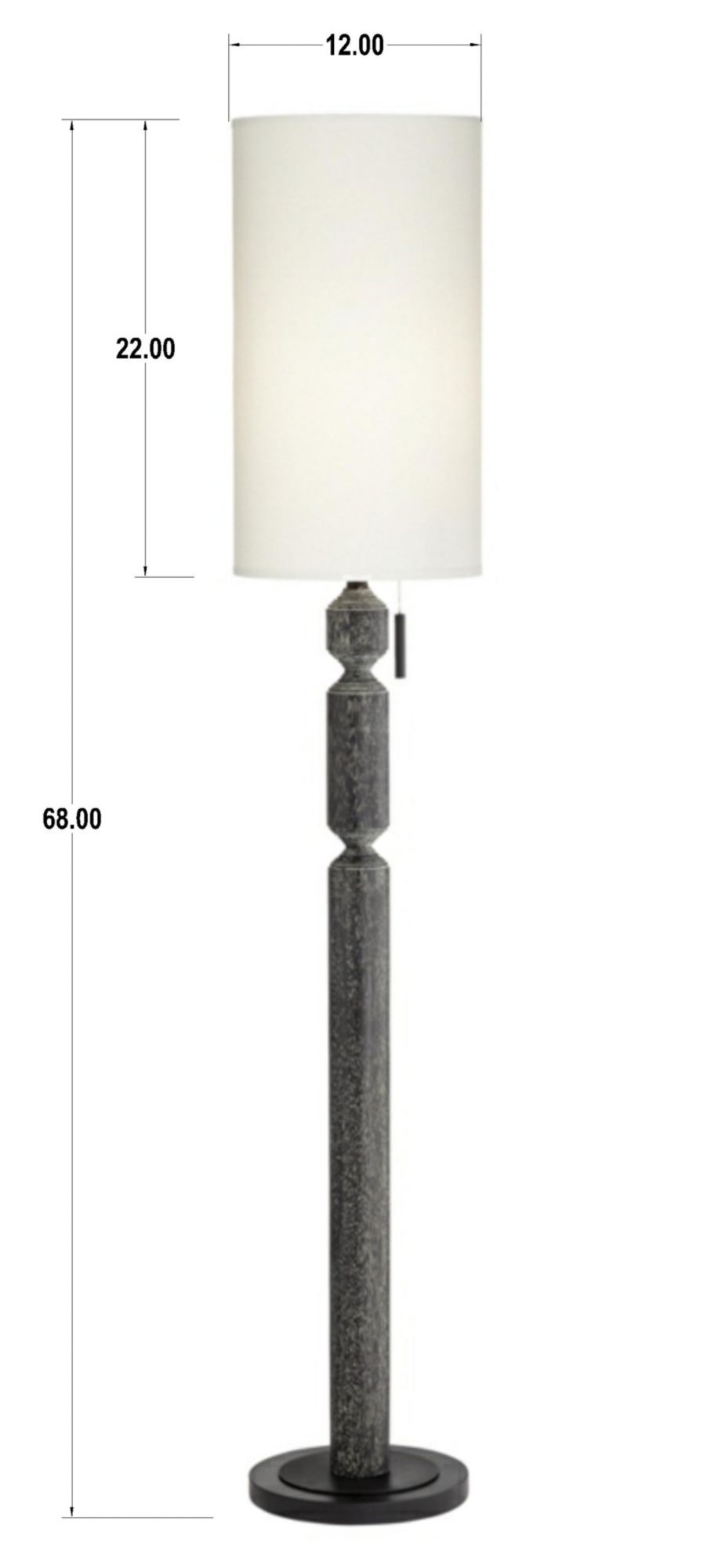 Pacific Coast Lighting Rustic Faux Wood Pull Chain Floor Lamp - #415E9 ...