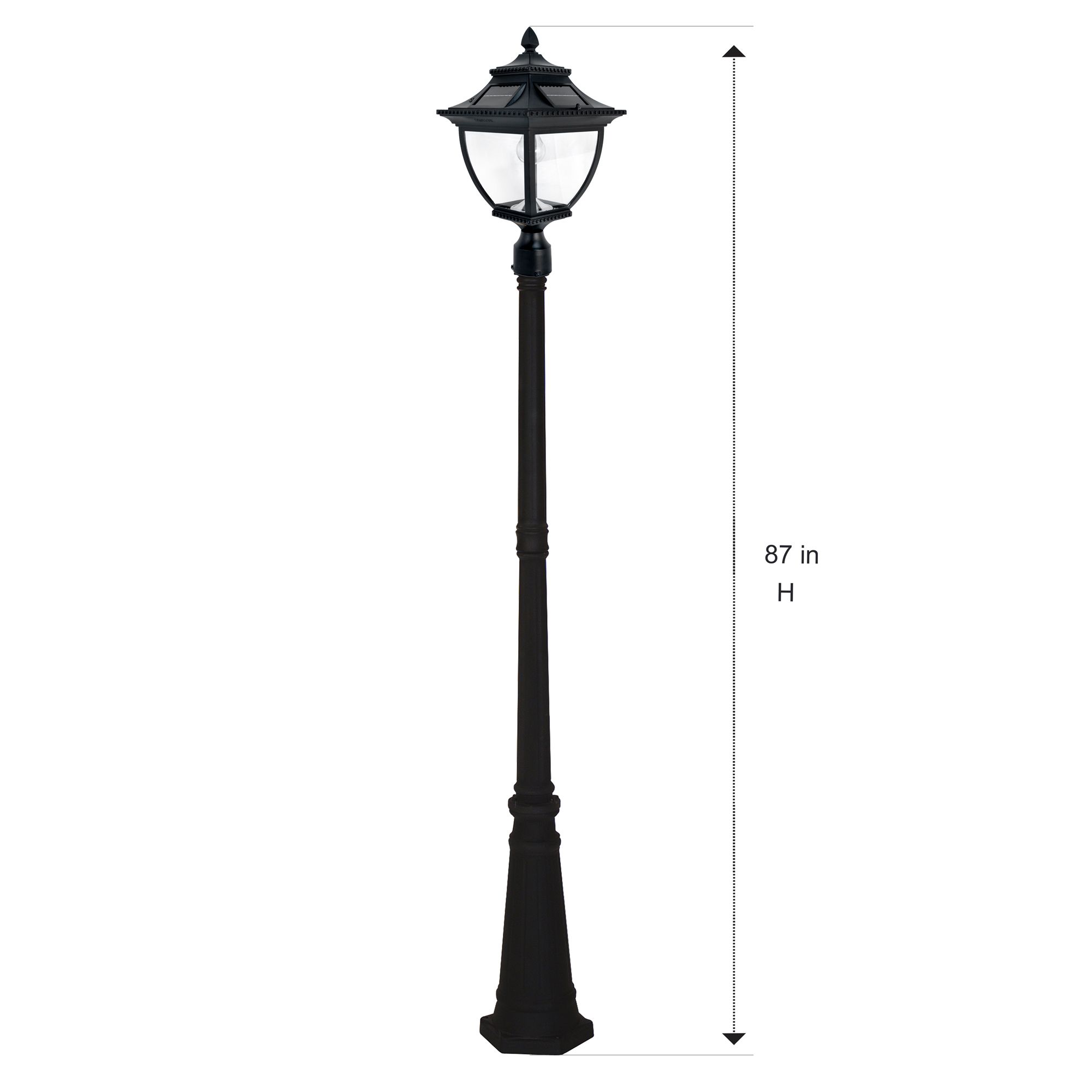 Pagoda 87" High Black Solar LED Outdoor Post Light - #99D51 | Lamps Plus