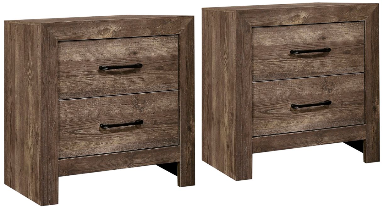 Patmore 23 3/4" Wide 2-Drawer Rustic Wood Nightstands Set of 2 - #947X4 ...