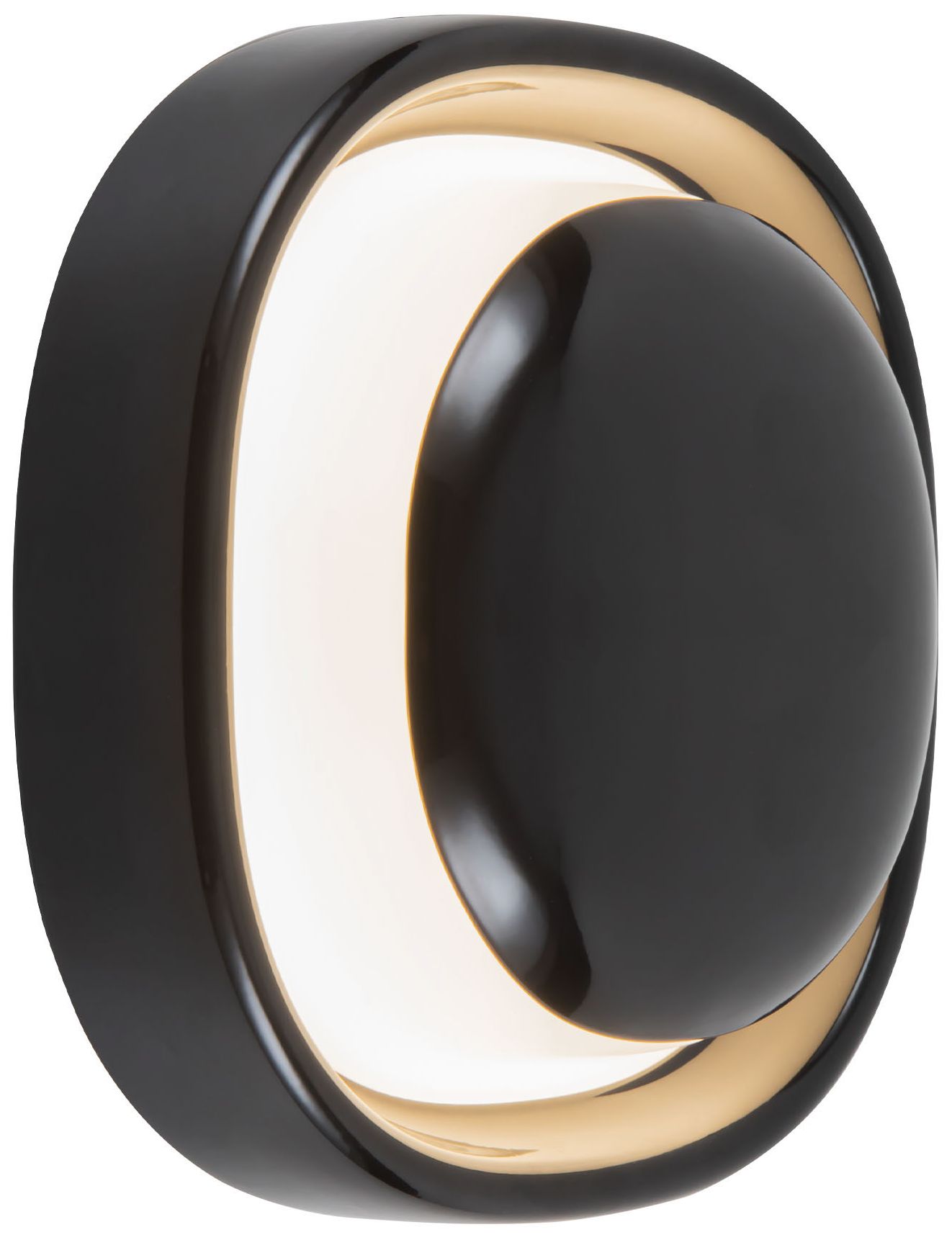 Pebble 8-in Glossy Black dimmable LED Wall Sconce - #8318Y | Lamps Plus