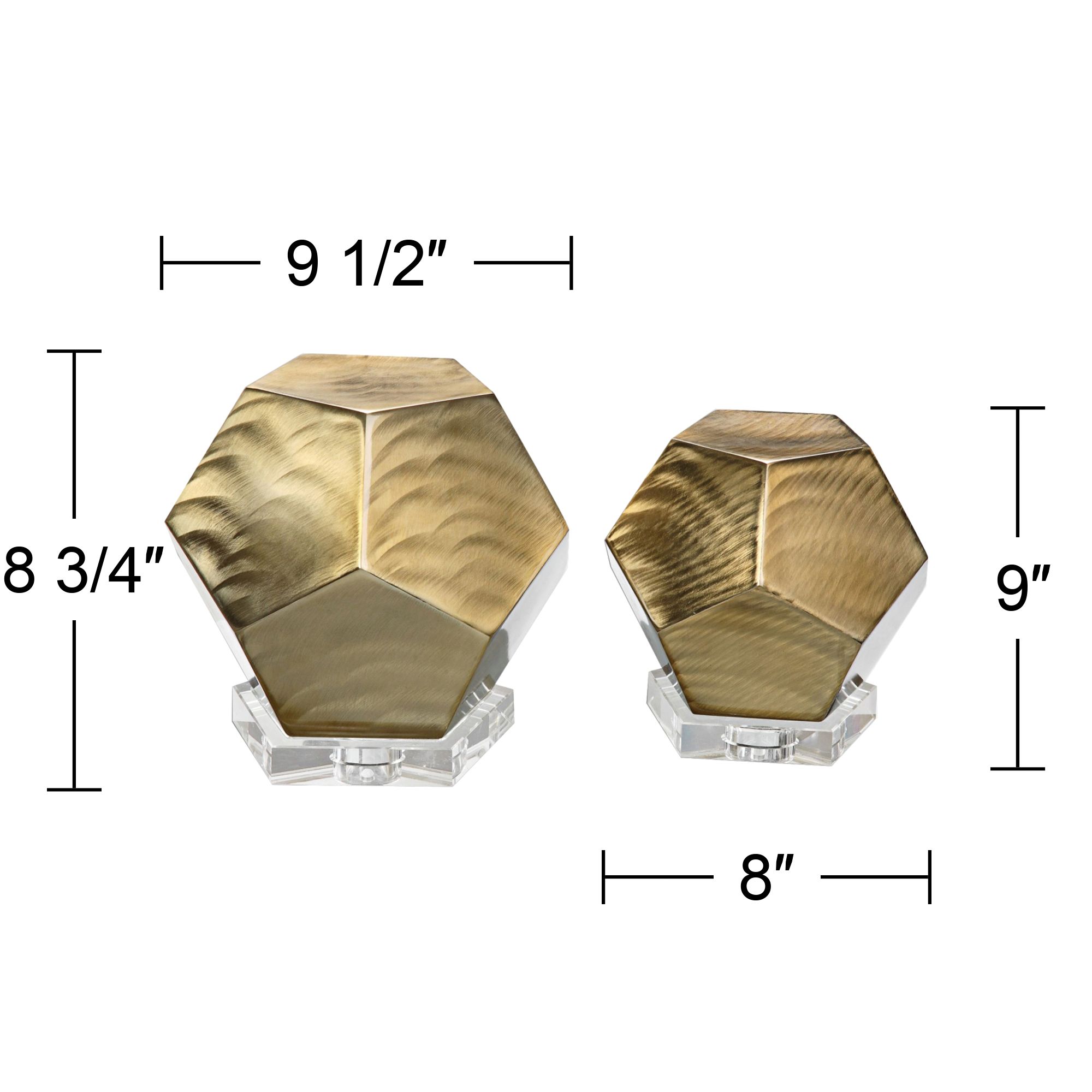 Pentagon Bronze Cubes Sculptures - Set of 2 by Uttermost - #1M758 ...