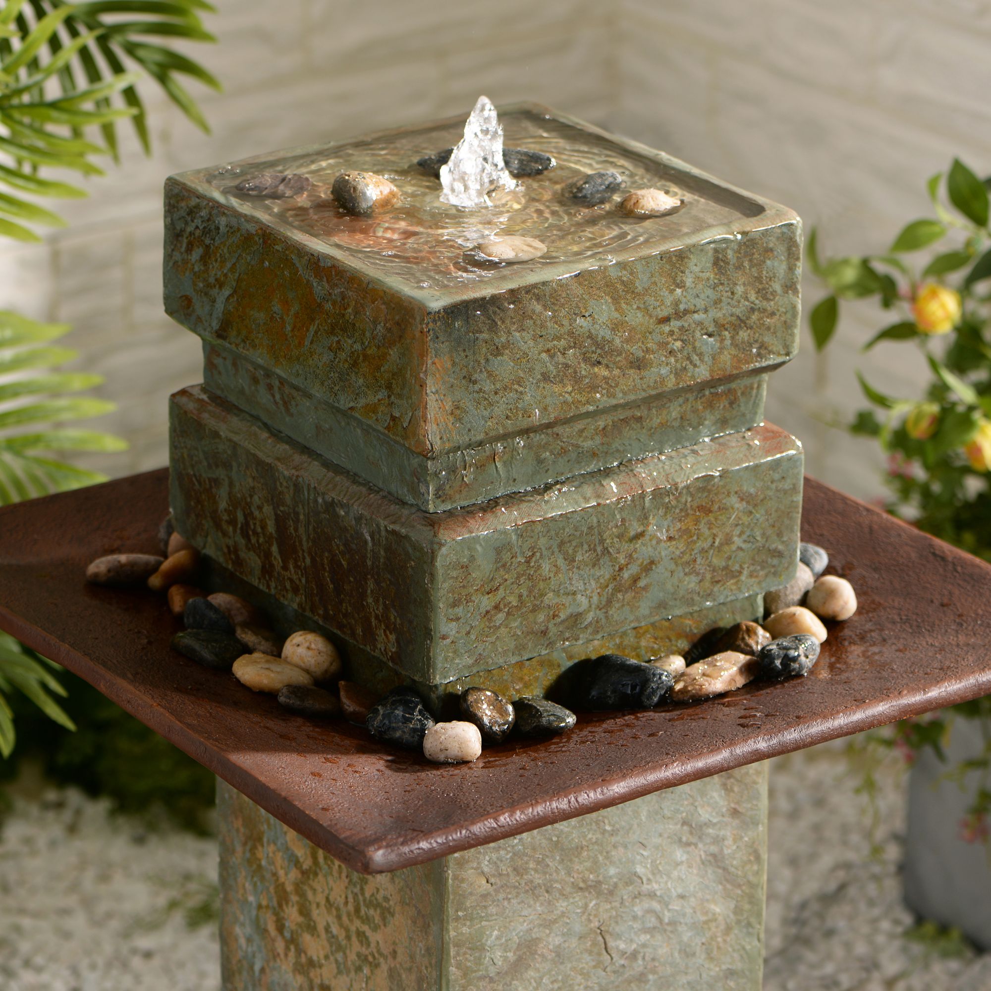Pilaster Post 33" High Slate Indoor-Outdoor Bubbler Fountain - #66K62 ...