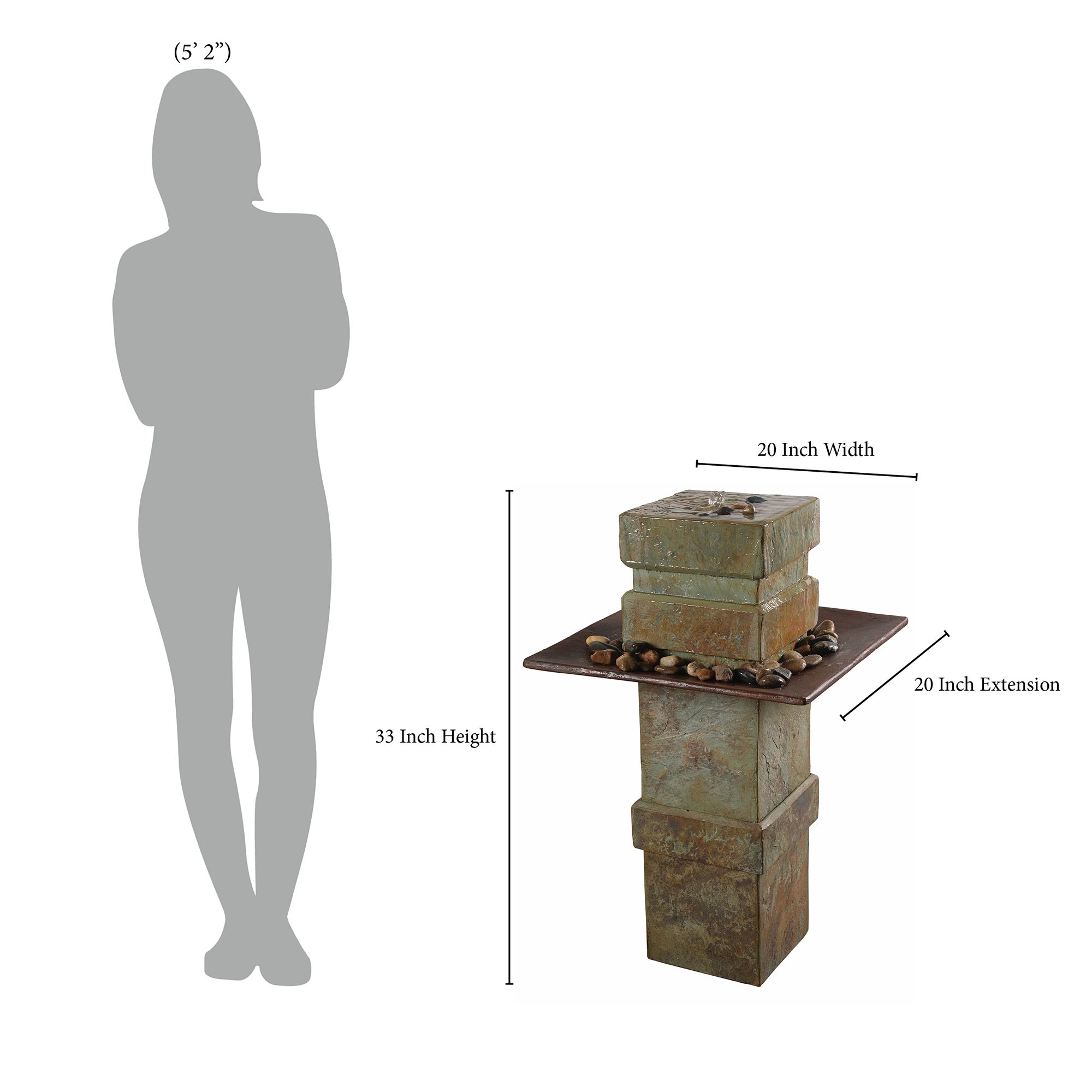 Pilaster Post 33" High Slate Indoor-Outdoor Bubbler Fountain - #66K62 ...