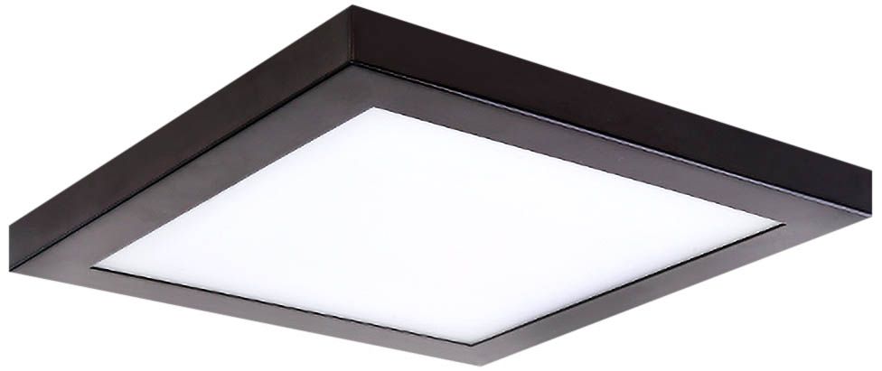 Platter 13" Square Black LED Outdoor Ceiling Light - #61X62 | Lamps Plus