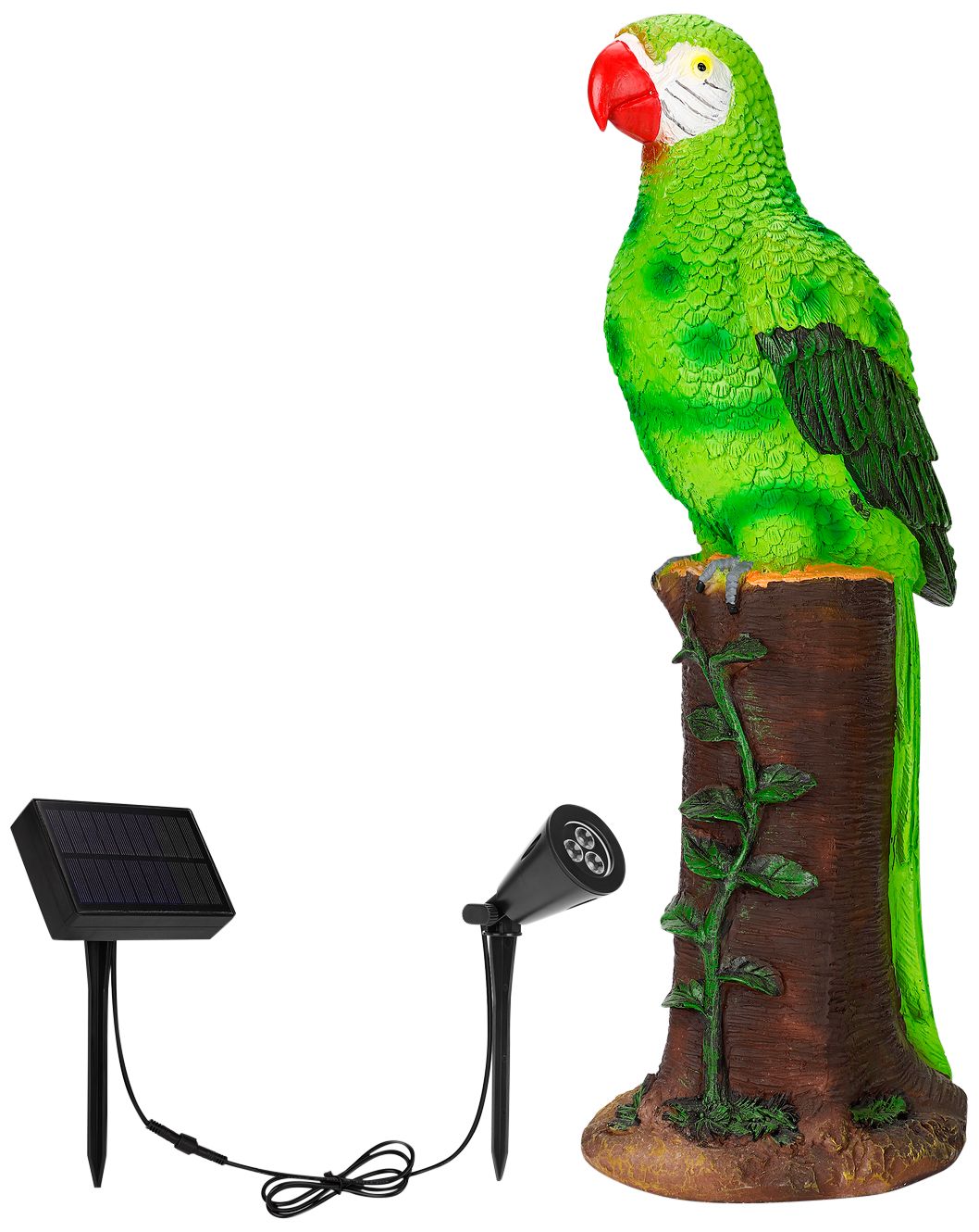 Polly 20"H Green Brown Outdoor Parrot Statue with Spotlight - #965P3 ...