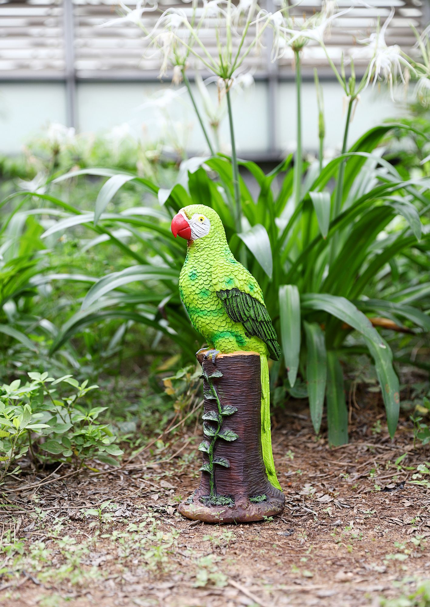 Polly 20"H Green Brown Outdoor Parrot Statue with Spotlight - #965P3 ...