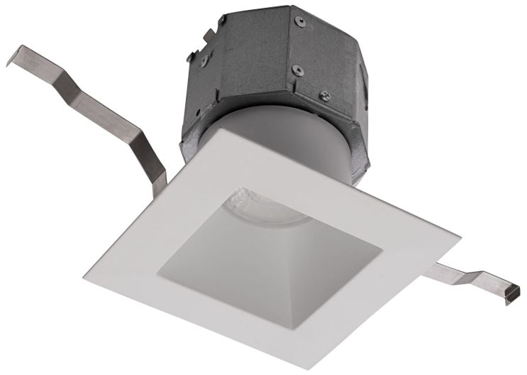Pop-in 4" White Square Remodel LED Recessed 5-CCT Downlight Kit ...