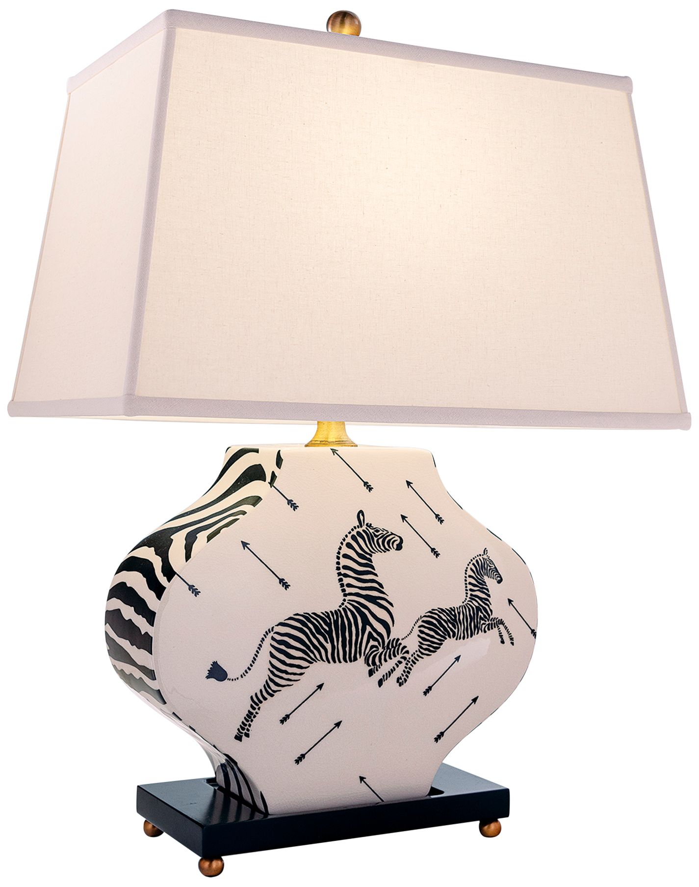 Port 68 Zebra Gloss Black and White Porcelain Table Lamp - #041G3 ...