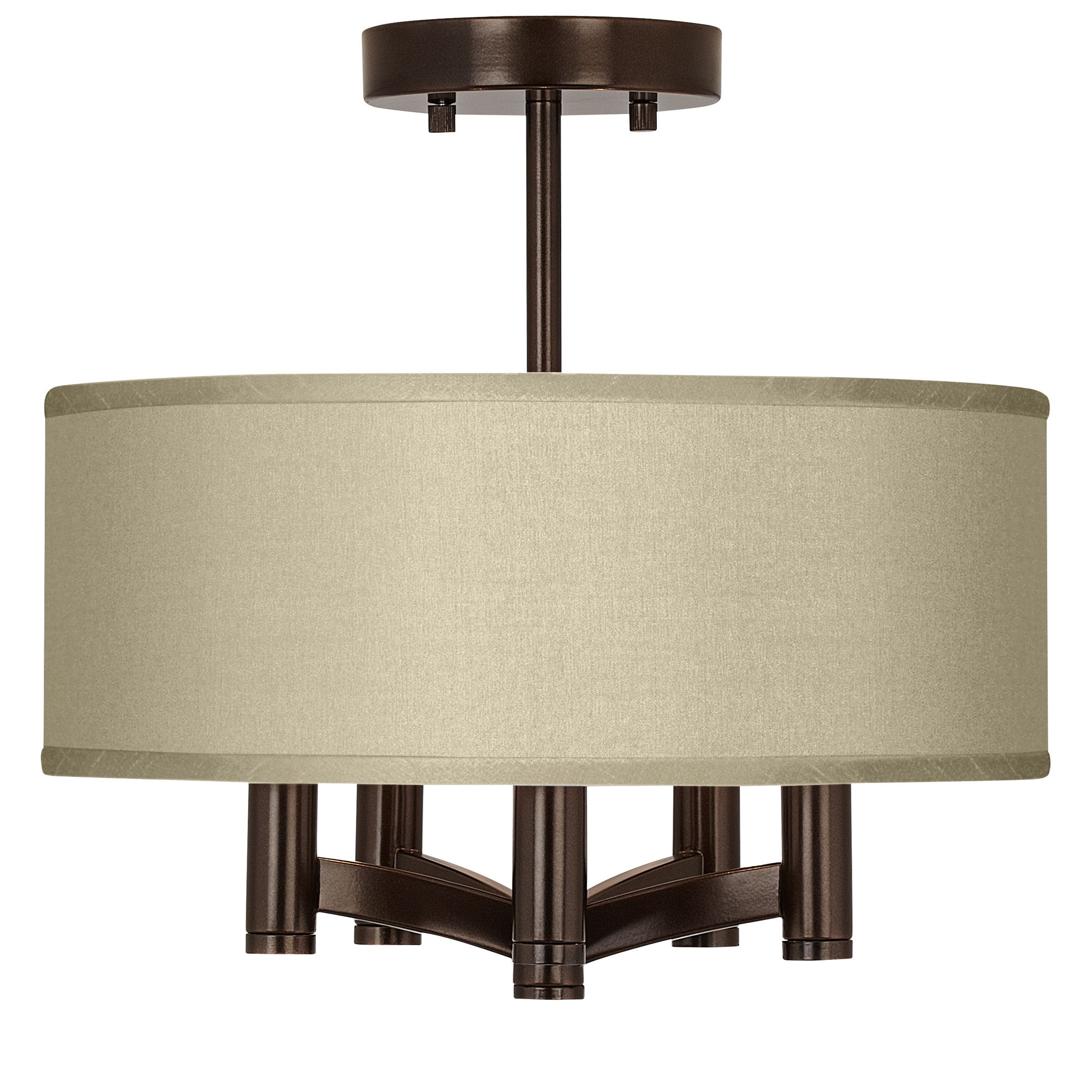 Possini Euro Ava 14" Wide 5-Light Bronze and Sesame Ceiling Light ...