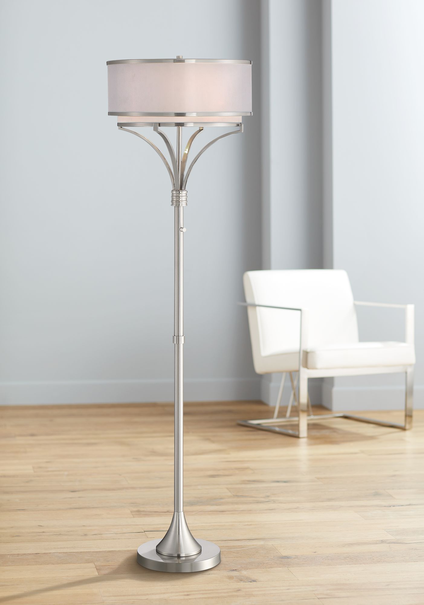 Brushed Nickel, Contemporary Floor Lamps | Lamps Plus