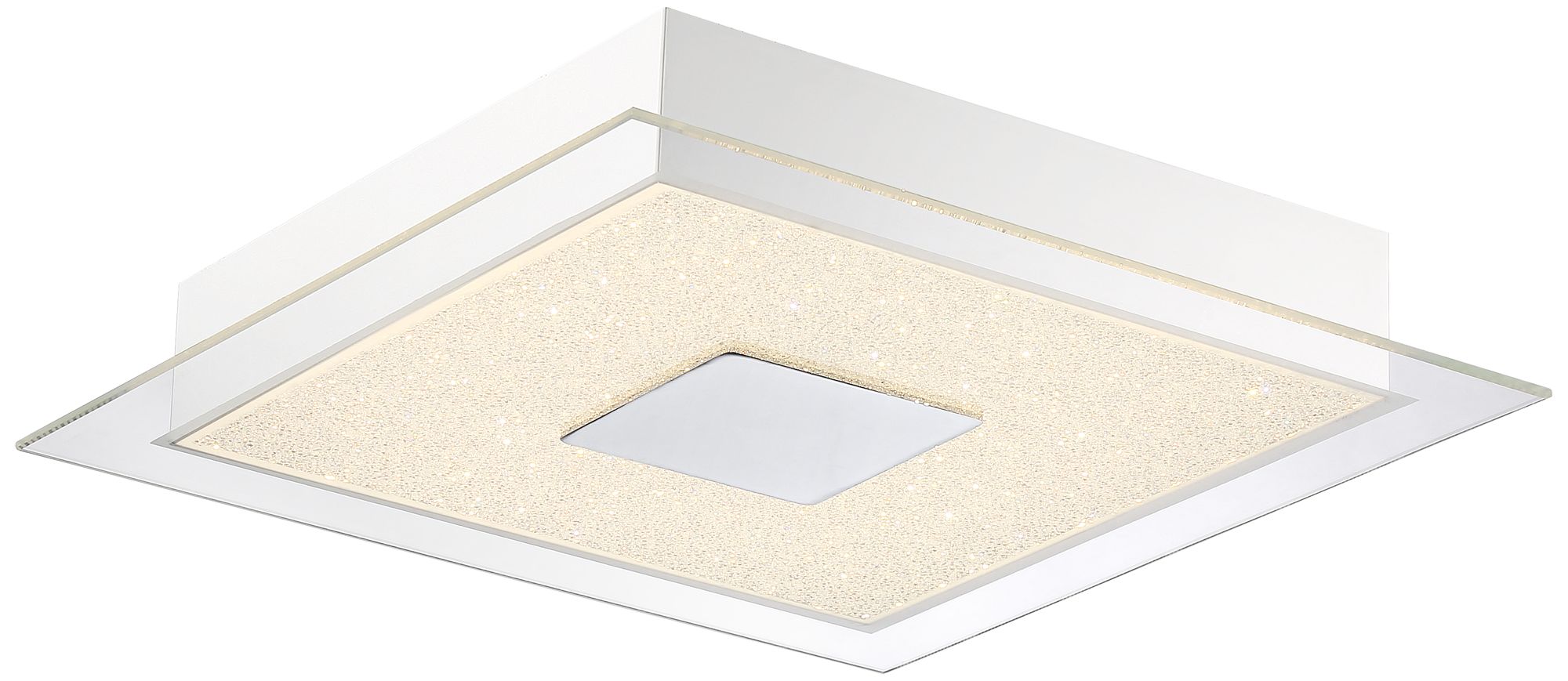 Possini Euro Crystal Sand 14" Wide Square LED Ceiling Light - #65K50 ...