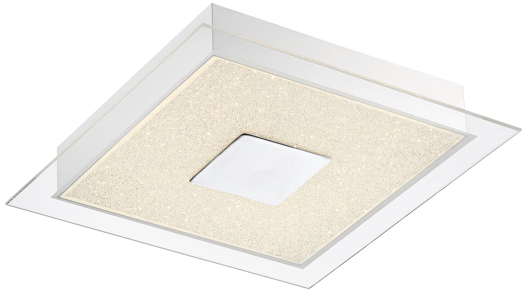 Possini Euro Crystal Sand 14" Wide Square LED Ceiling Light - #65K50 ...