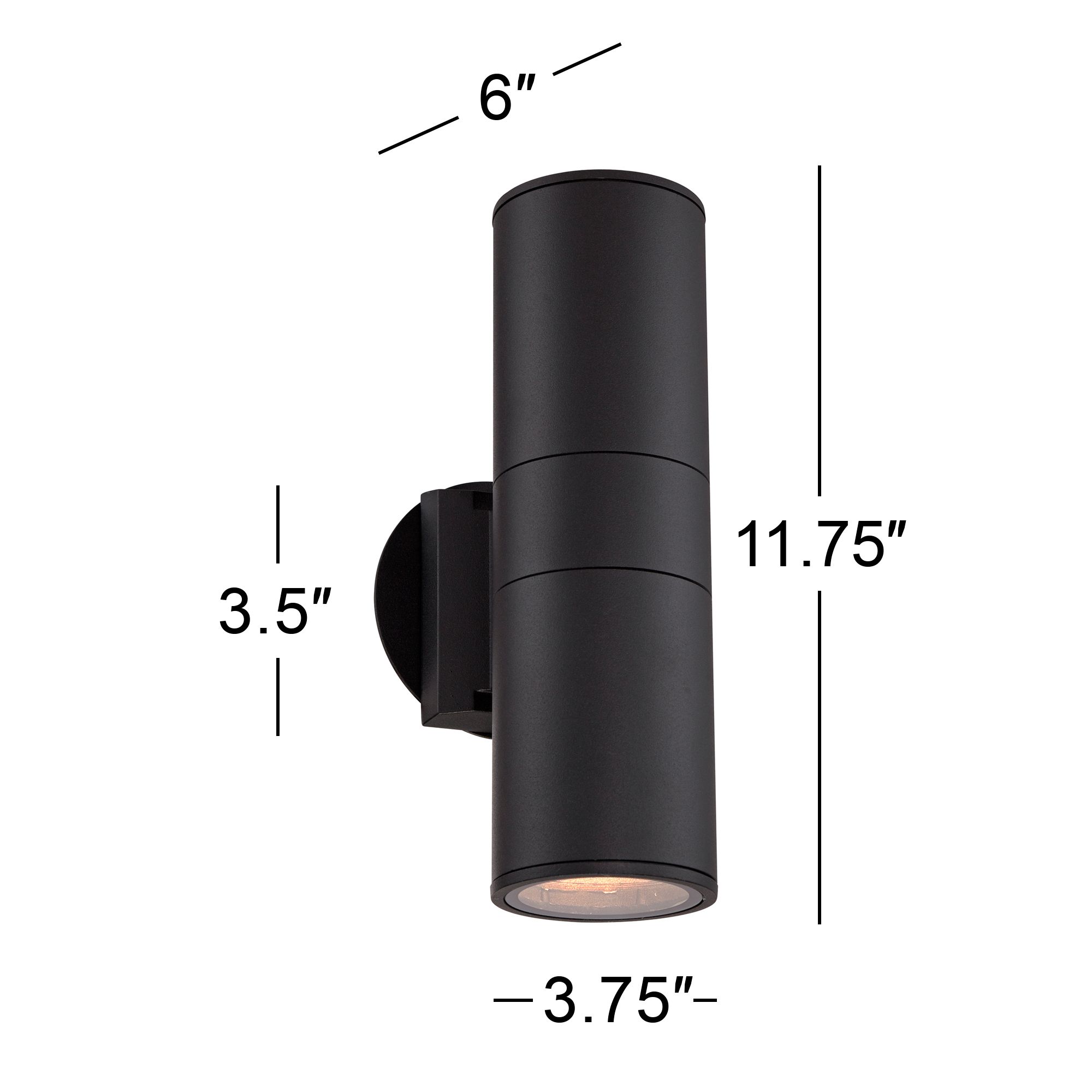 Possini Euro Ellis Black 11 3/4" High Up-Down Modern Wall Sconce ...
