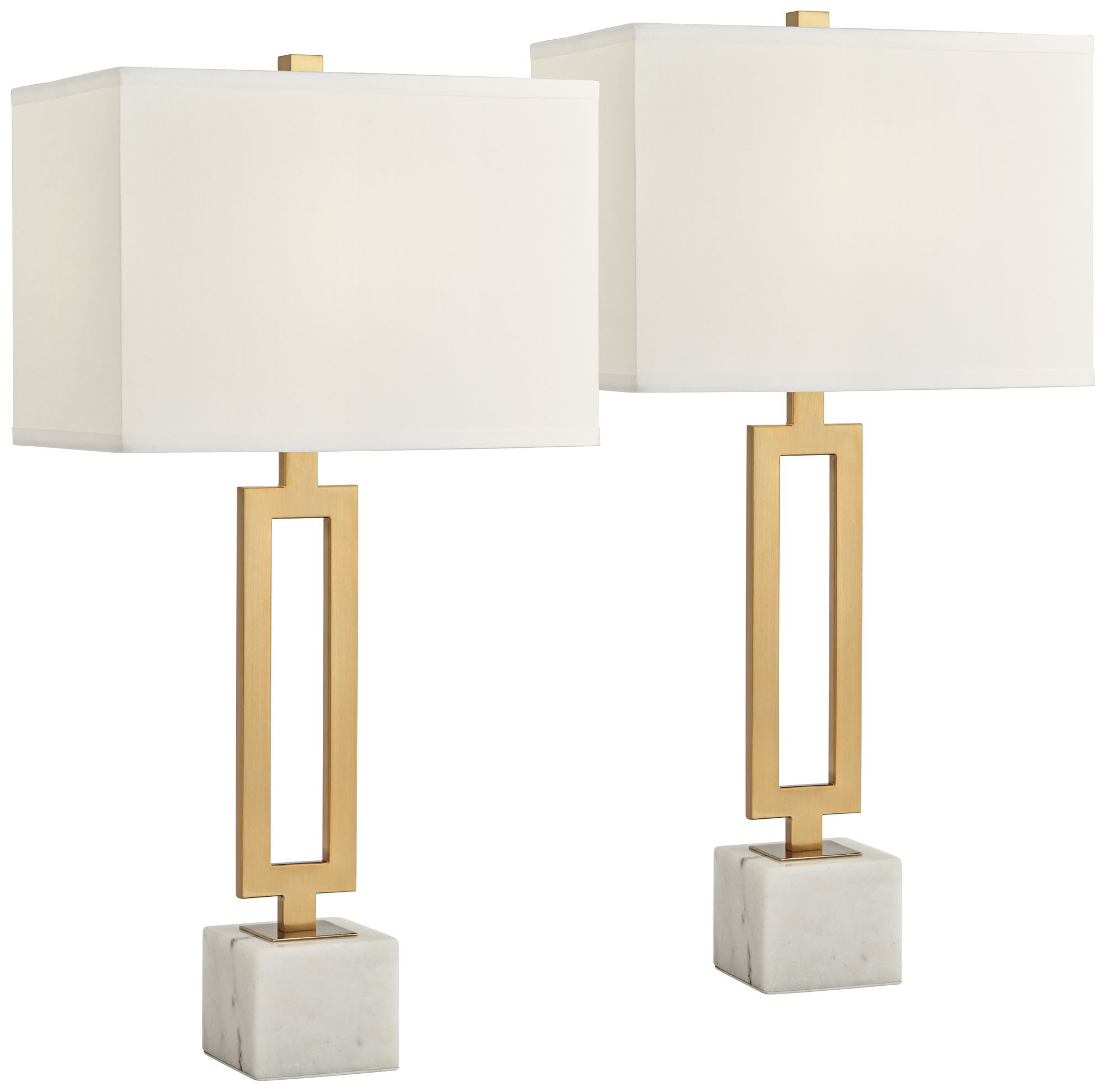 Possini Euro Felipe 28 1/4" High Marble and Gold Table Lamps Set of 2 ...