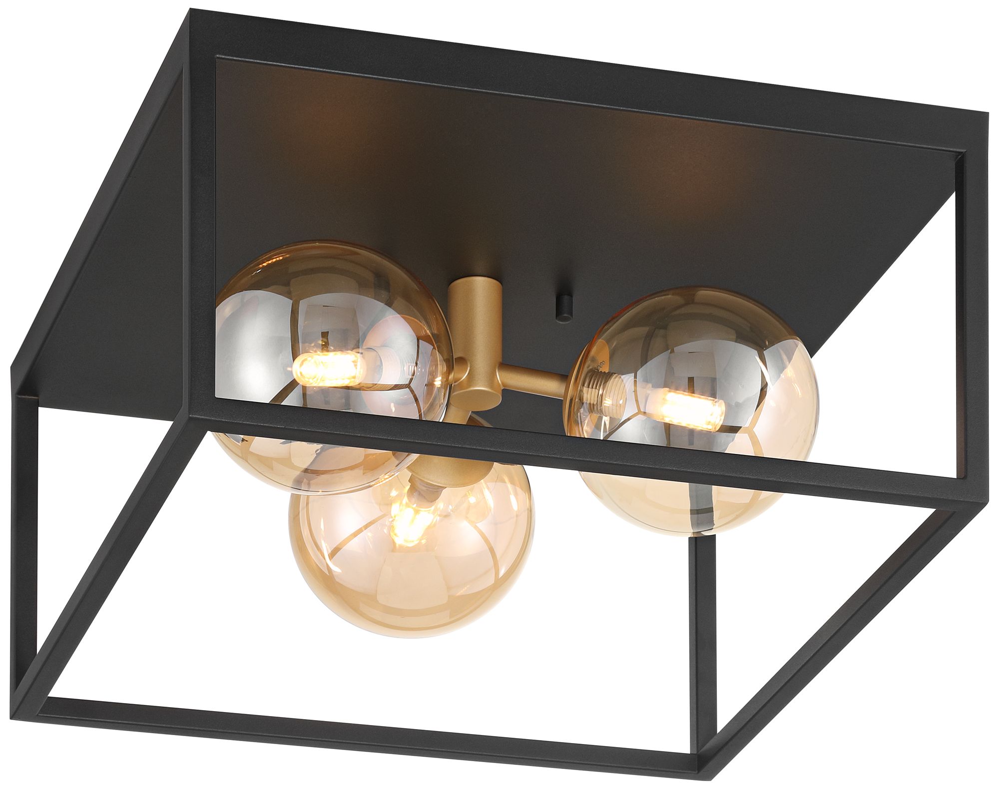Possini Euro Garvin 14 1/2" Wide Black 3-Light LED Ceiling Light ...
