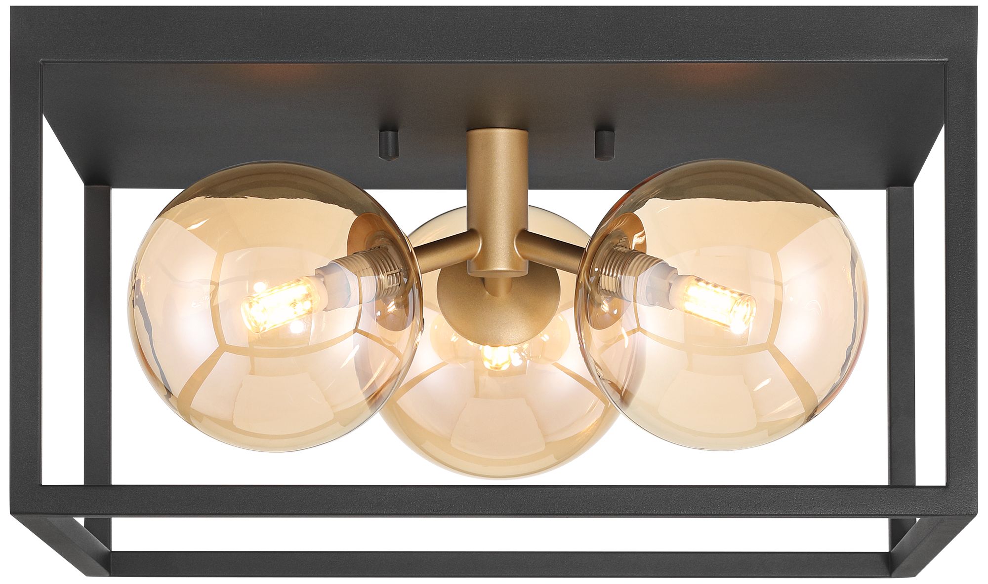 Possini Euro Garvin 14 1/2" Wide Black 3-Light LED Ceiling Light ...