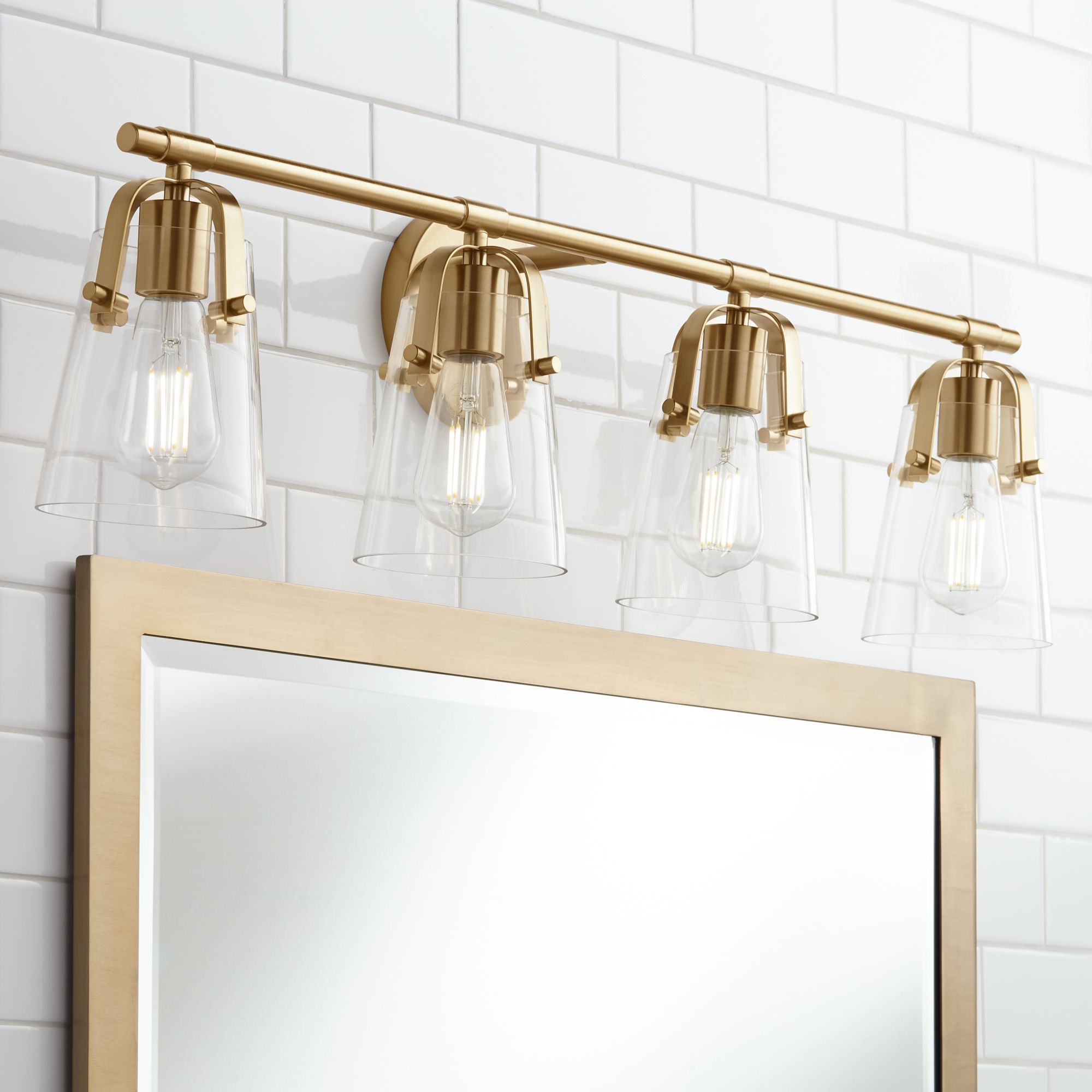 Possini Euro Indira 33 1/2"W Soft Gold 4-Light Bath Light - #604H1 ...