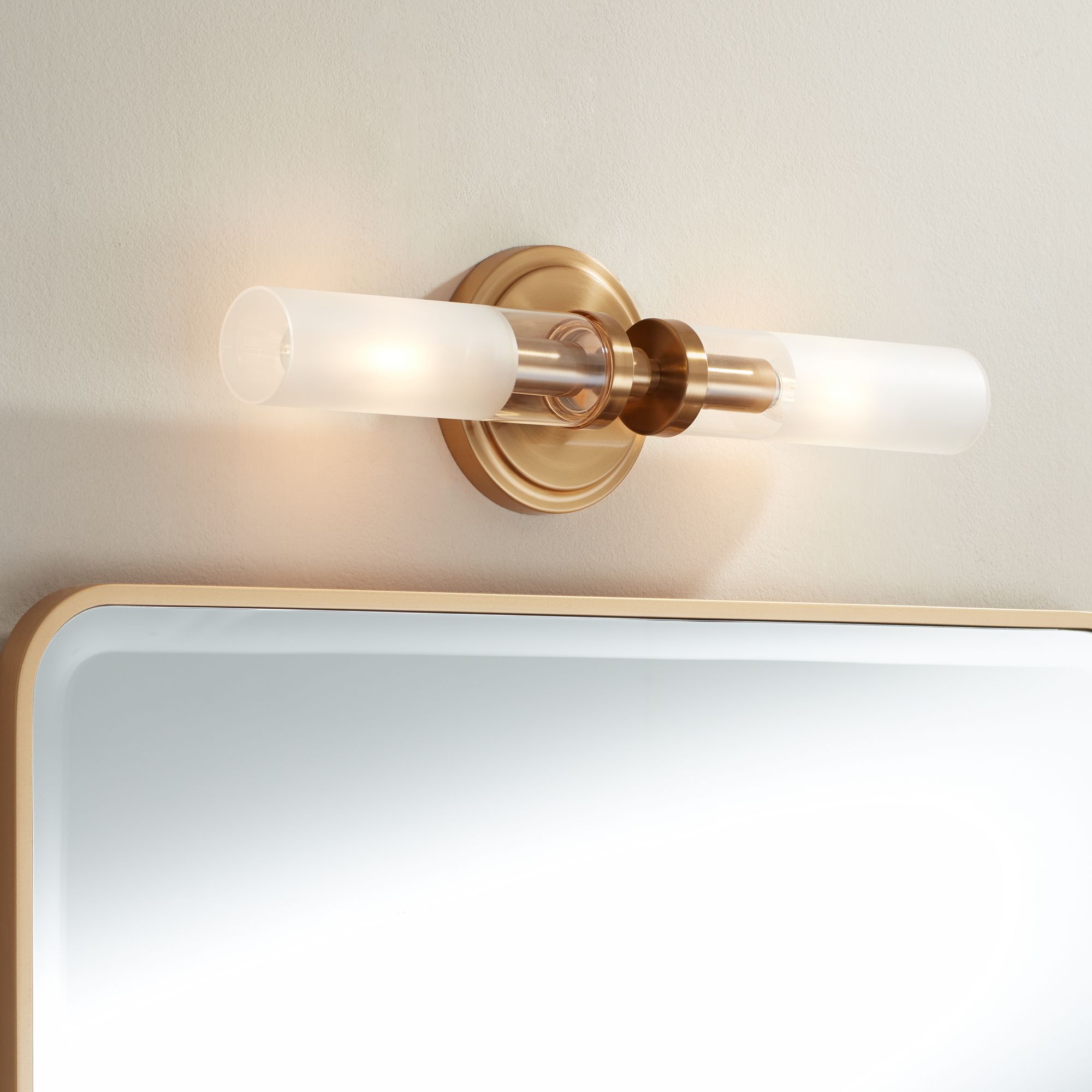 Possini Euro Ingrid 16 1/4" Wide Warm Brass 2-Light Bath Light - #8031F ...