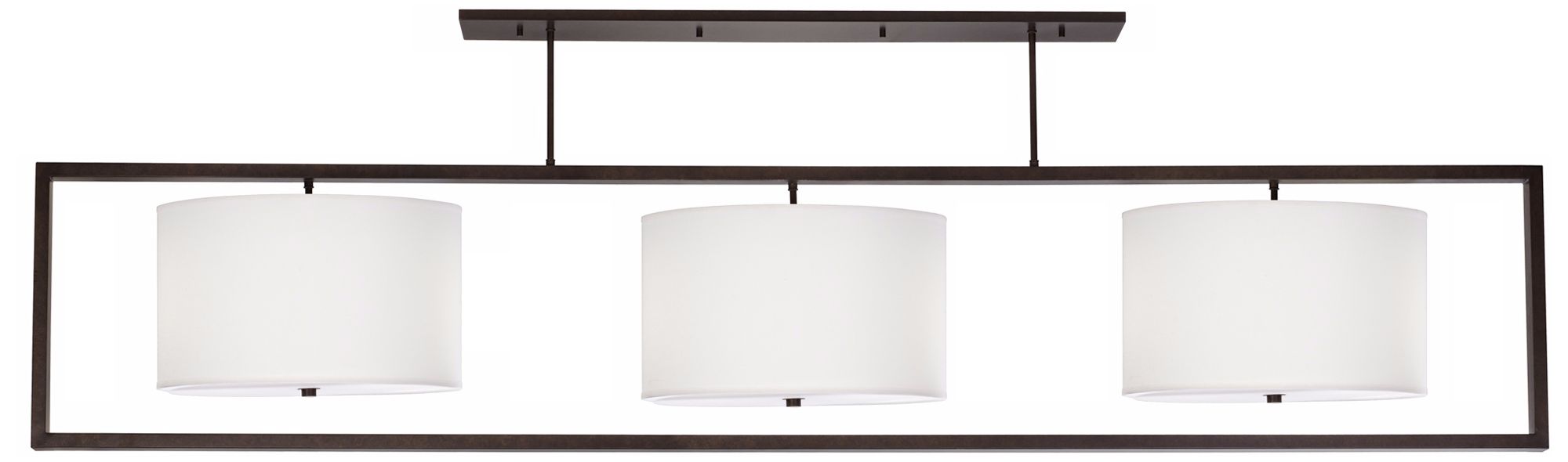 Possini Euro Lexi 100" Bronze and White 3-Drum Light Island Pendant ...