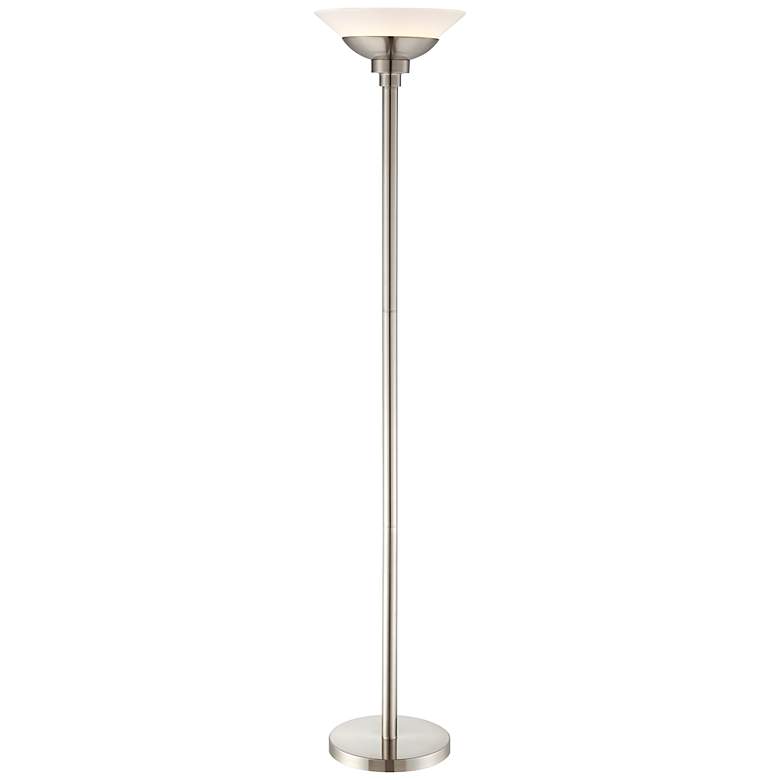 Possini Euro Metro 71 High Modern Brushed Nickel Torchiere Floor Lamp