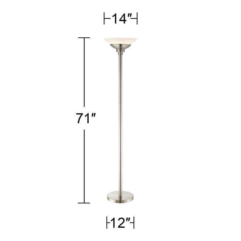 Possini Euro Metro 71 High Modern Brushed Nickel Torchiere Floor Lamp