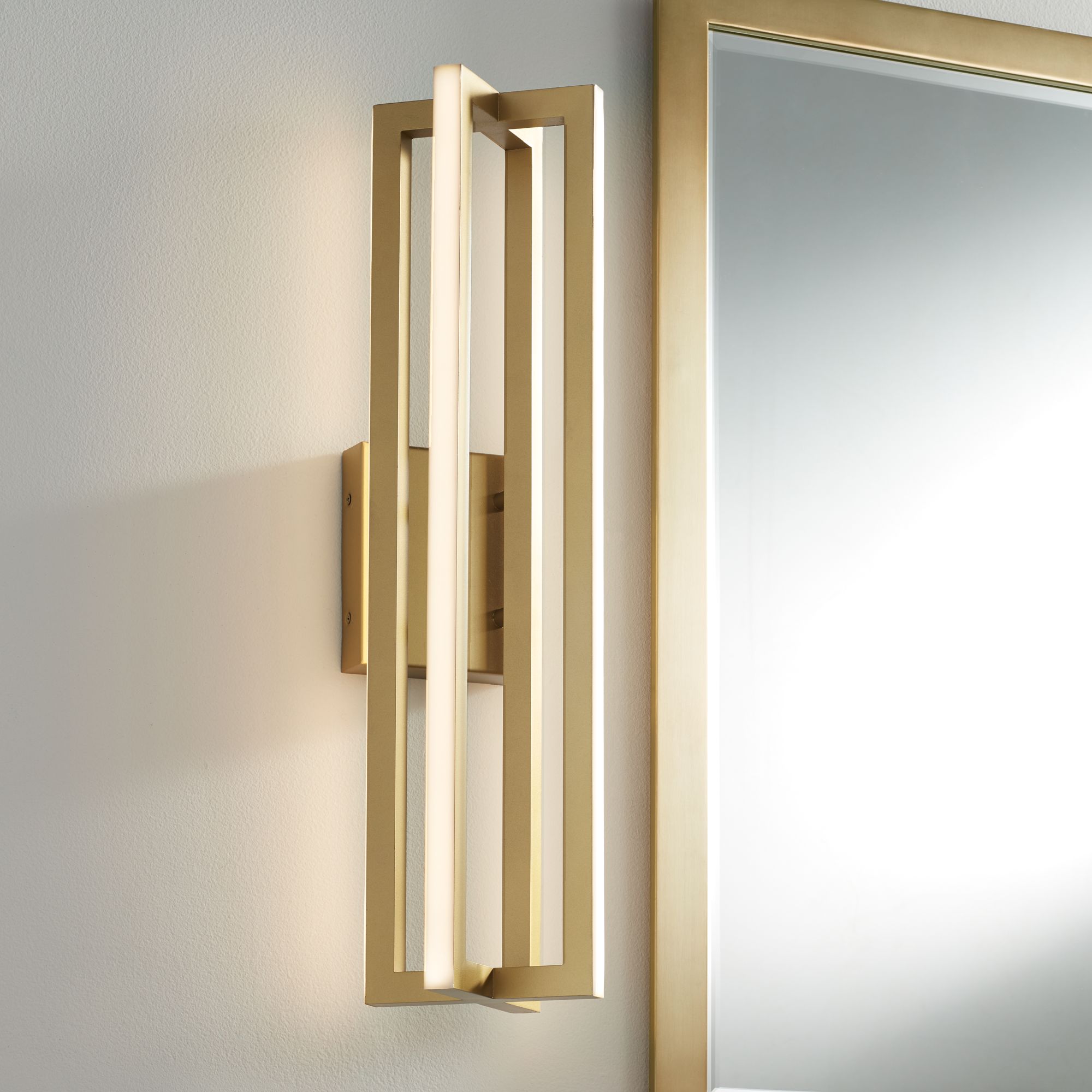 Possini Euro Monier 23 1/2" High Sanded Gold LED Wall Sconce - #1255H ...
