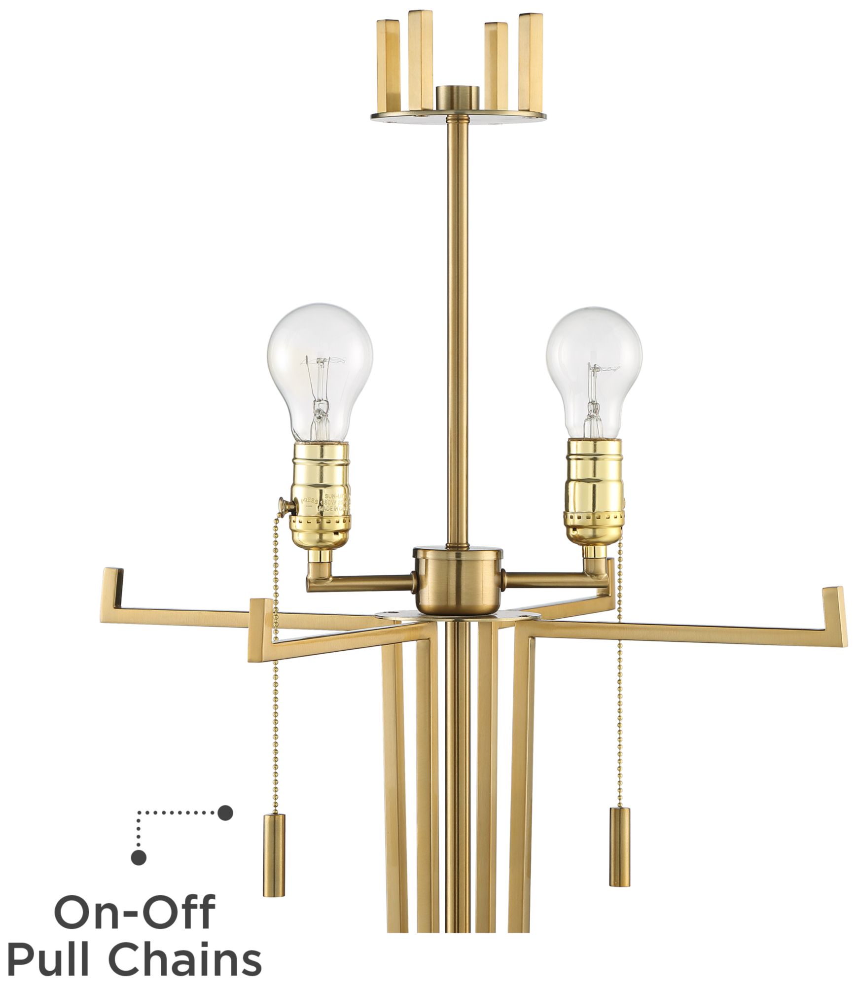 Possini Euro Palisade Satin Brass and Marble Floor Lamp with Riser ...