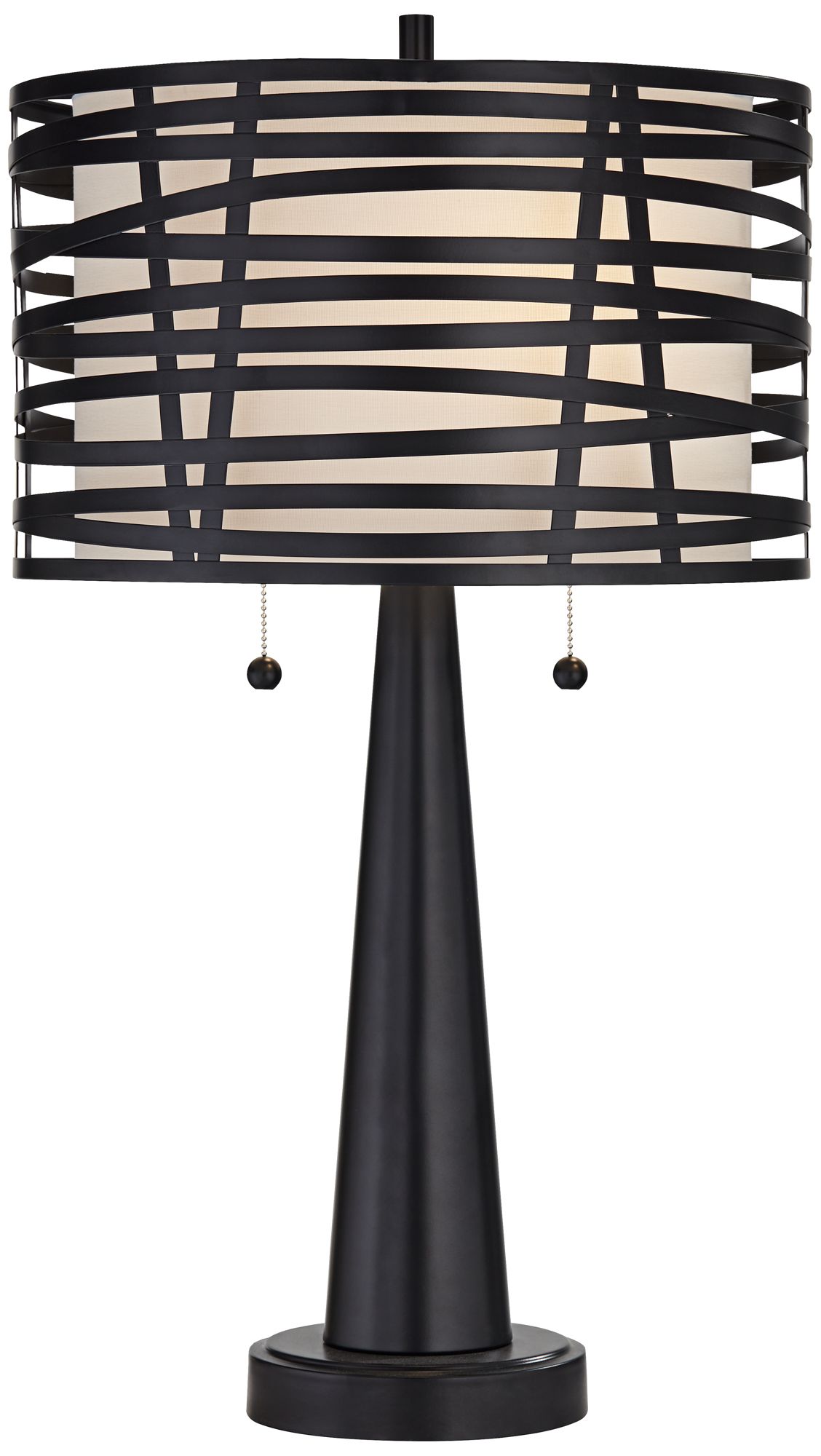Possini Euro Polano Metal Ribbon Outlet and Dual USB Table Lamp ...