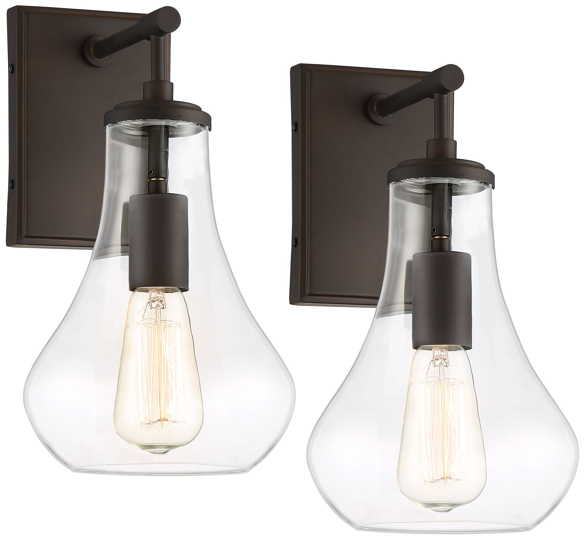 Possini Euro Roselle 12 3/4" High Plated Bronze Wall Sconce Set of 2 ...