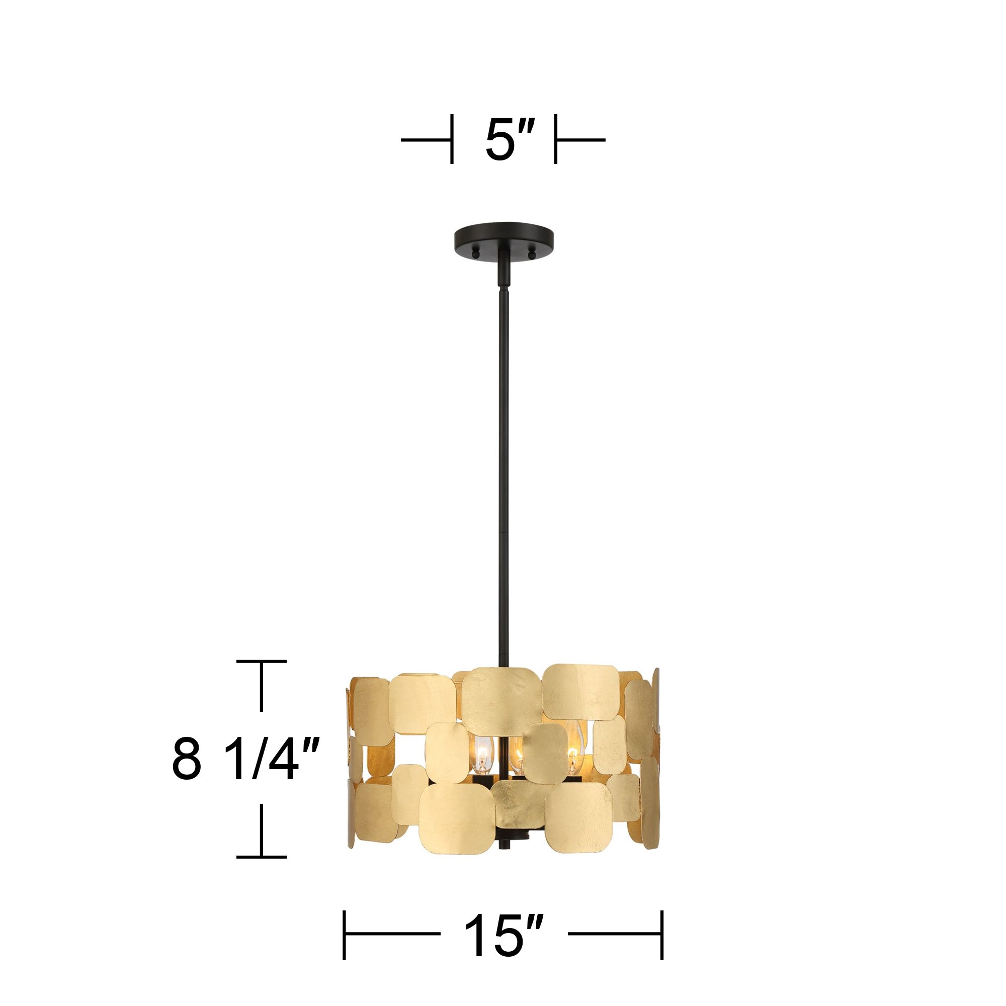 Possini Euro Stella 15" Wide Soft Gold Leaf Modern Pendant Light ...