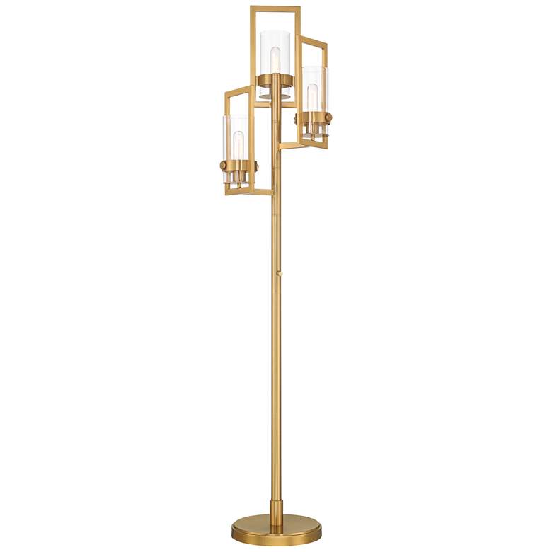 Possini Euro Vicente 66 1 2 Warm Gold Modern 3 Light Floor Lamp
