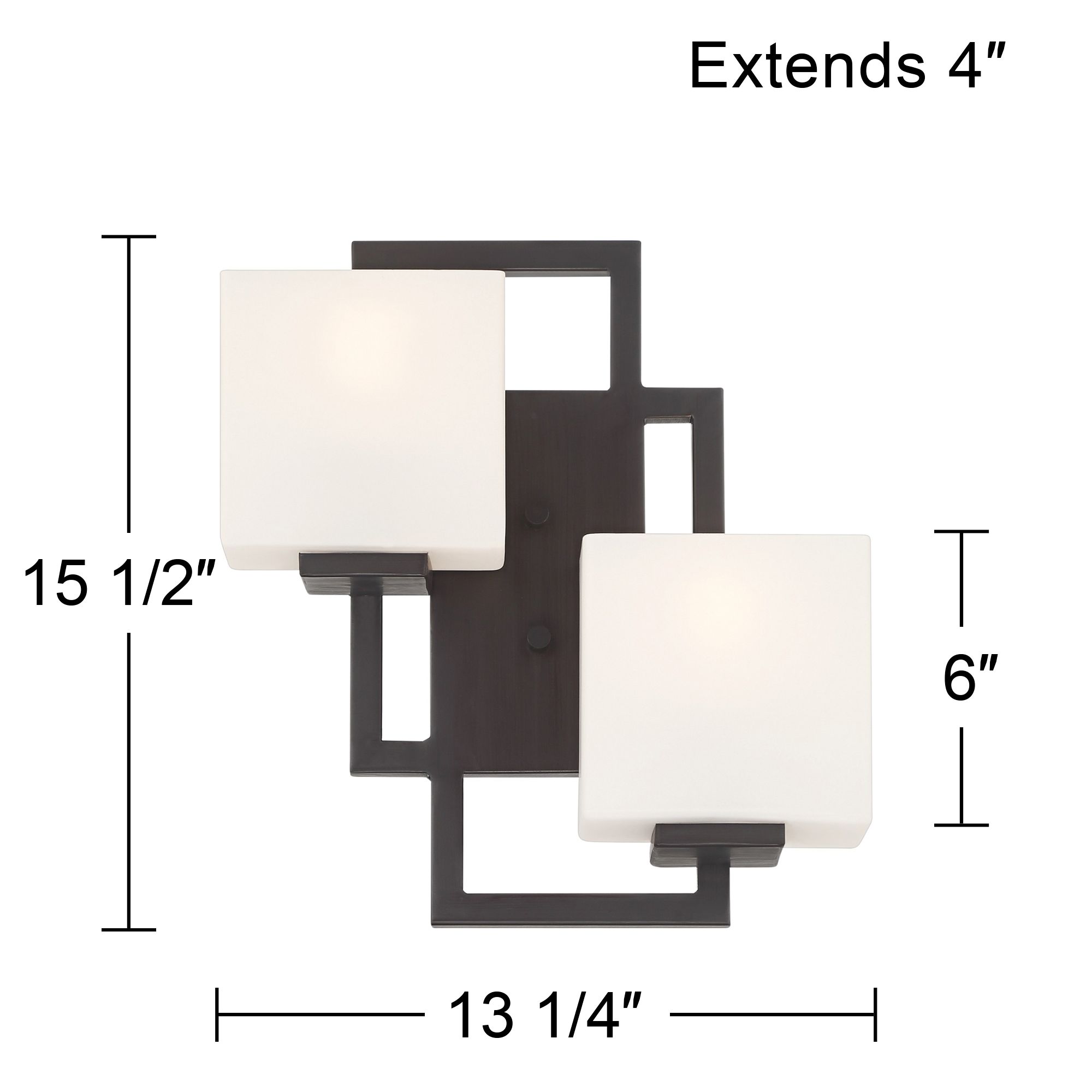 Possini Lighting on the Square 15 1/2" Bronze Wall Sconces Set of 2 ...