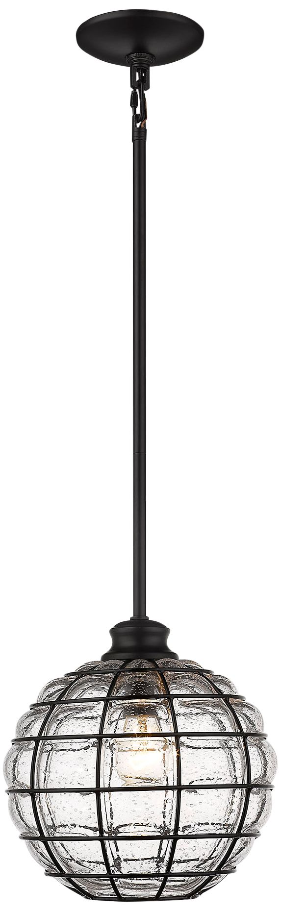 Powell 10" Wide Matte Black Mini Pendant Light - #148N0 | Lamps Plus