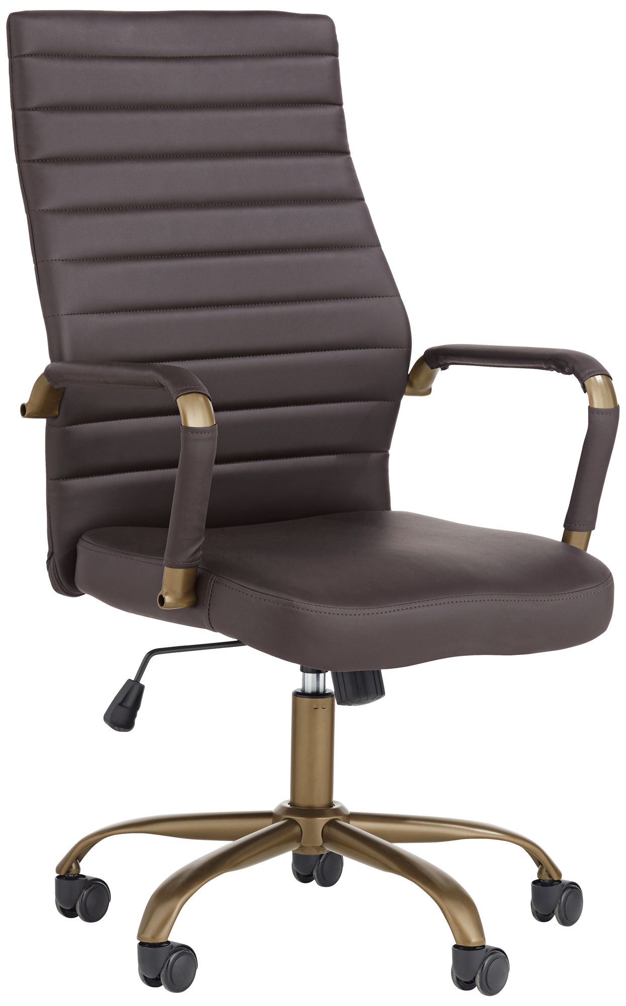 Primero Espresso Faux Leather Adjustable Office Chair Style 9369E