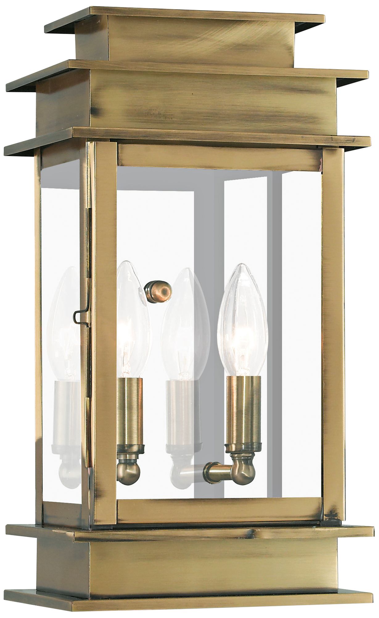 Princeton 14" High Vintage Pewter Outdoor Wall Light - #42K65 | Lamps Plus